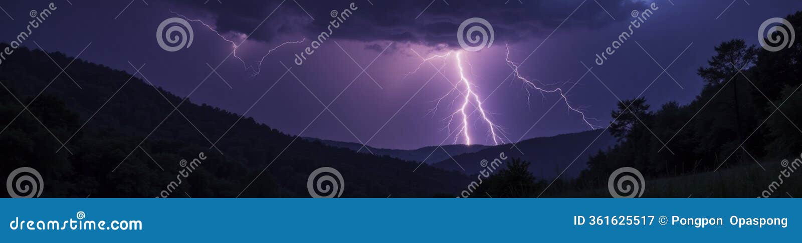 Lightning In A Dense Forest A Jagged Lightning Bolt Splits The N Stock Photo | CartoonDealer.com ...