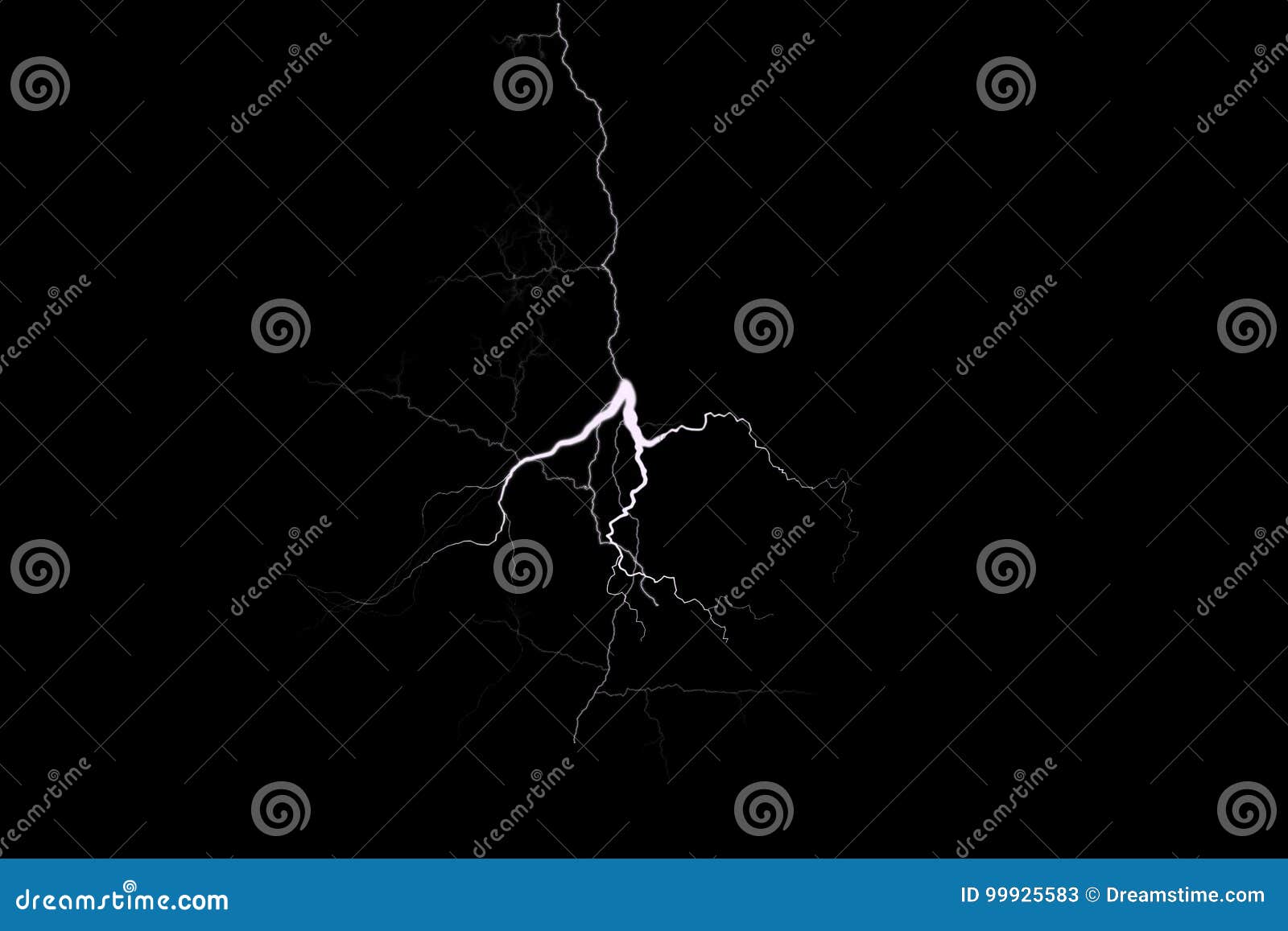 Lightning Isolated on the Black Background for Overlay Design Stock ...