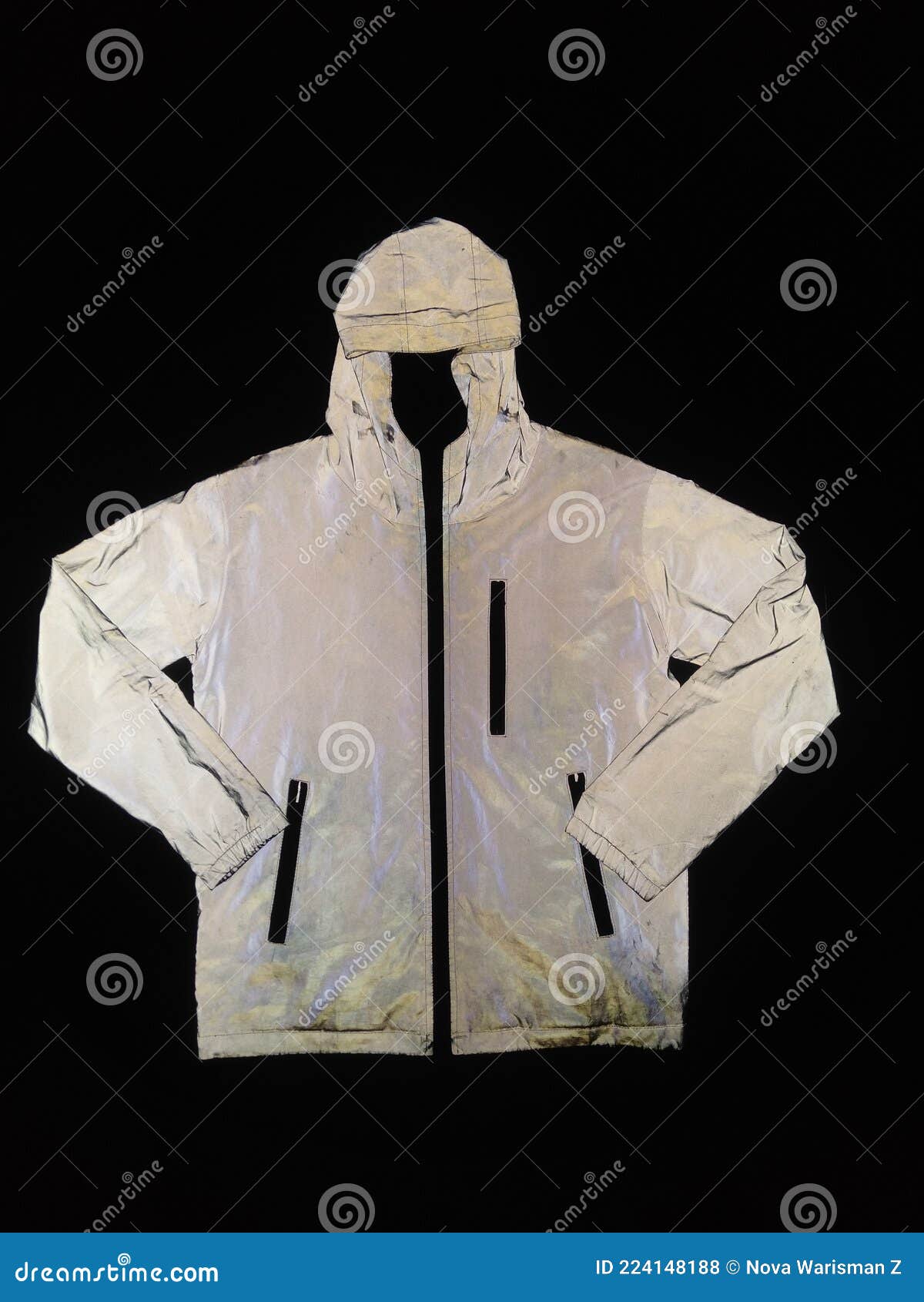 Lightning Jacket in the Dark with the Light Stock Photo - Image of ...