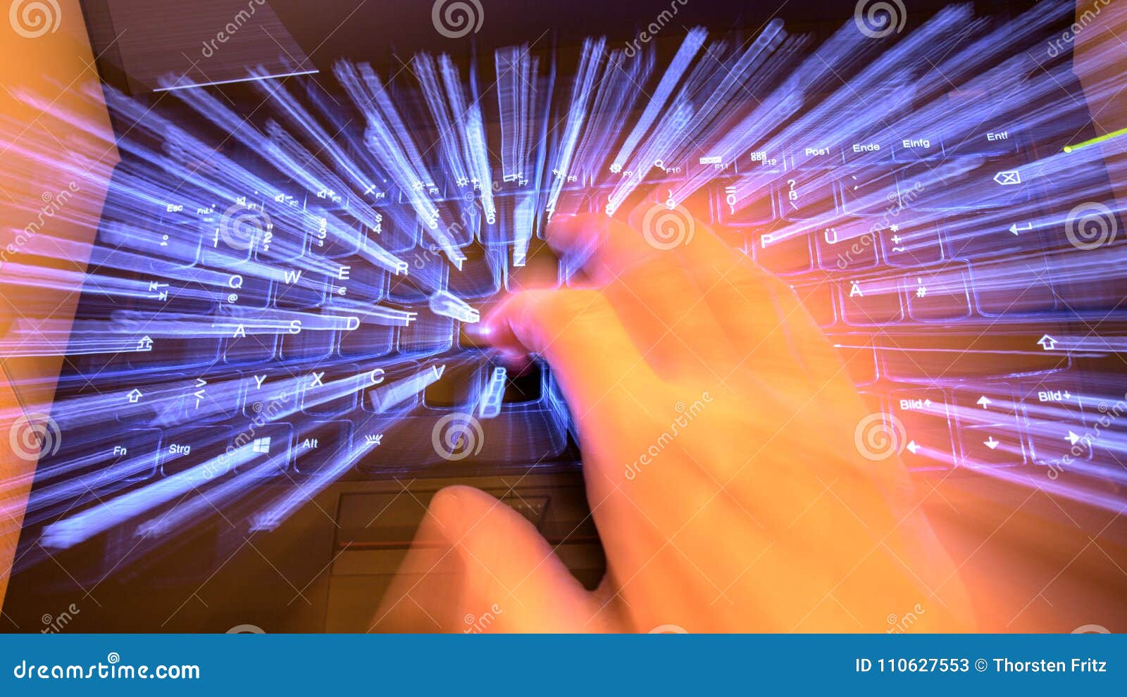 Lightning keyboard stock image. Image of information - 110627553