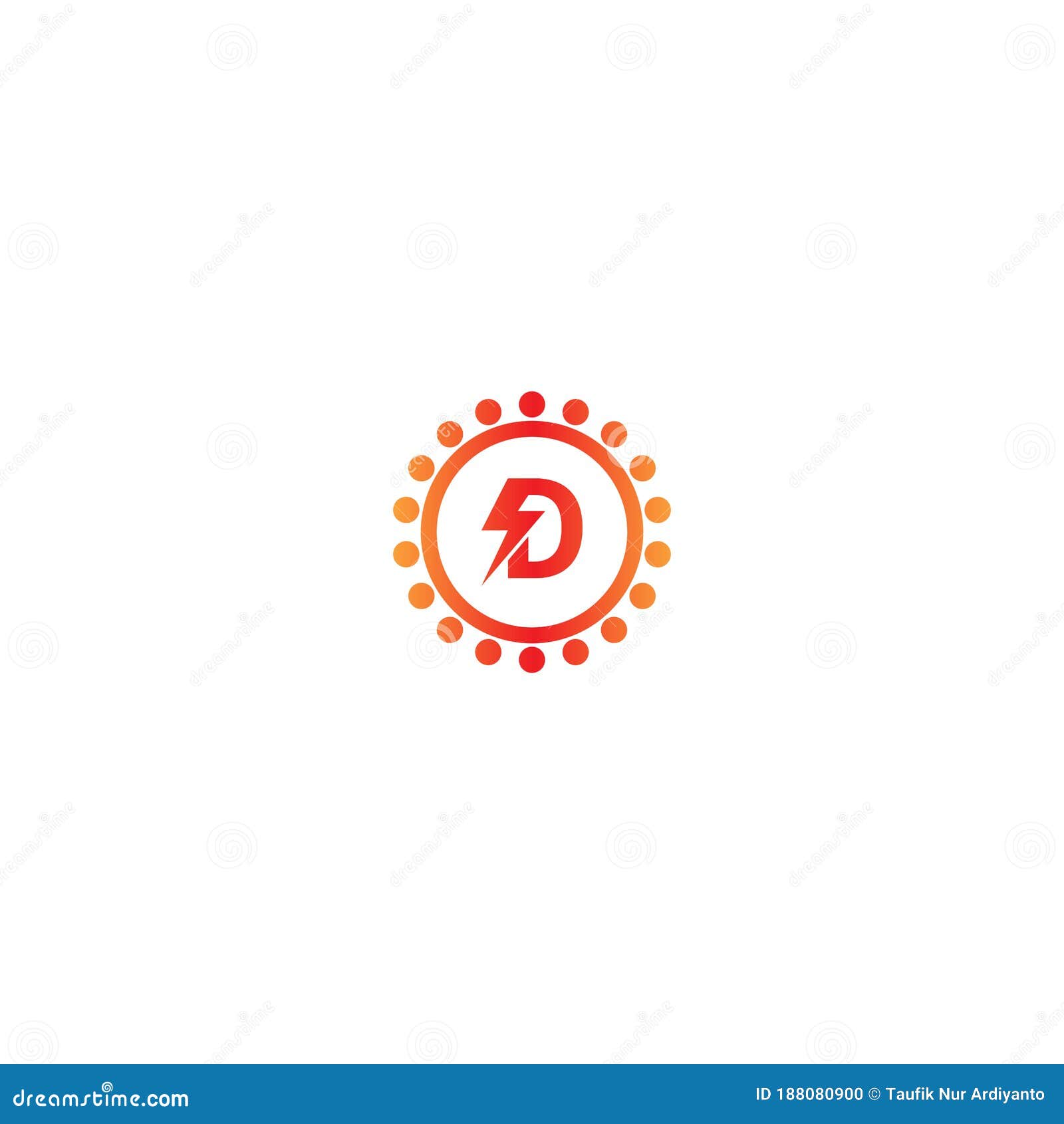 Lightning Letter D Logotype Gradient Color Stock Vector - Illustration ...