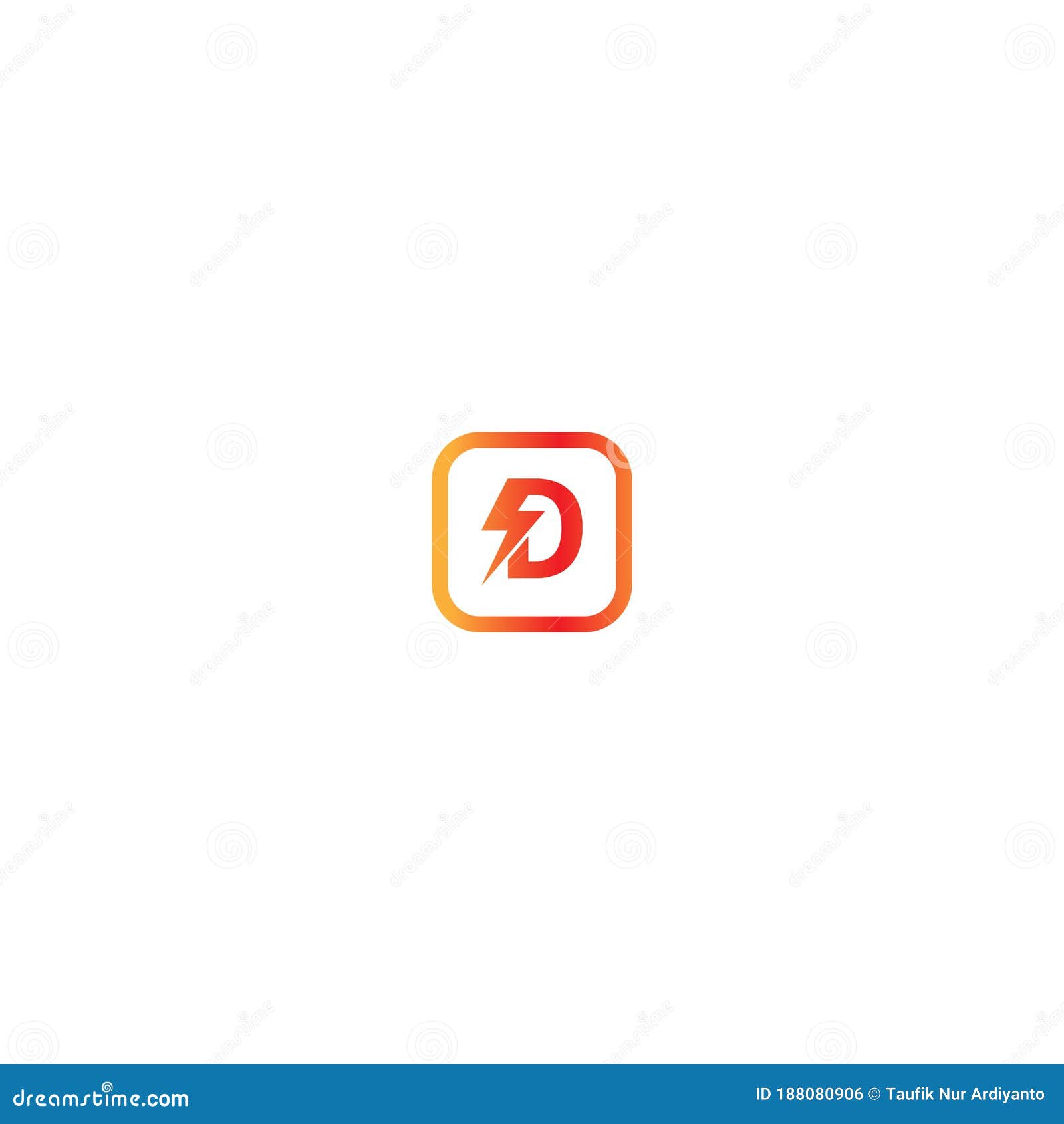 Lightning Letter D Logotype Gradient Color Stock Vector - Illustration ...