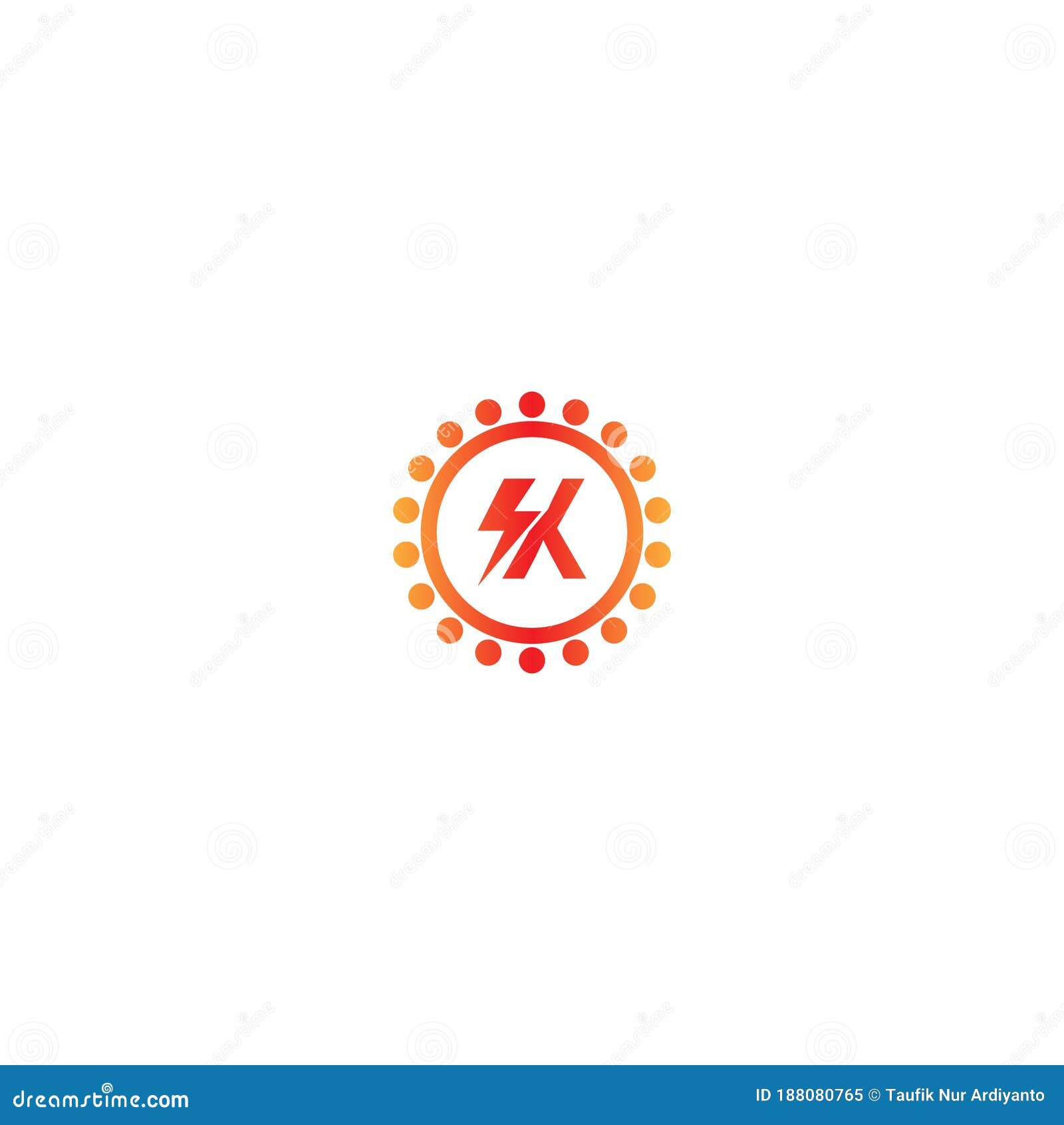 Lightning Letter K Logotype Gradient Color Stock Vector - Illustration ...