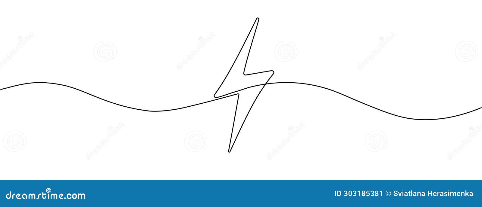 Lightning Line Continuous Pattern. Power Up Electricity Icon Template ...