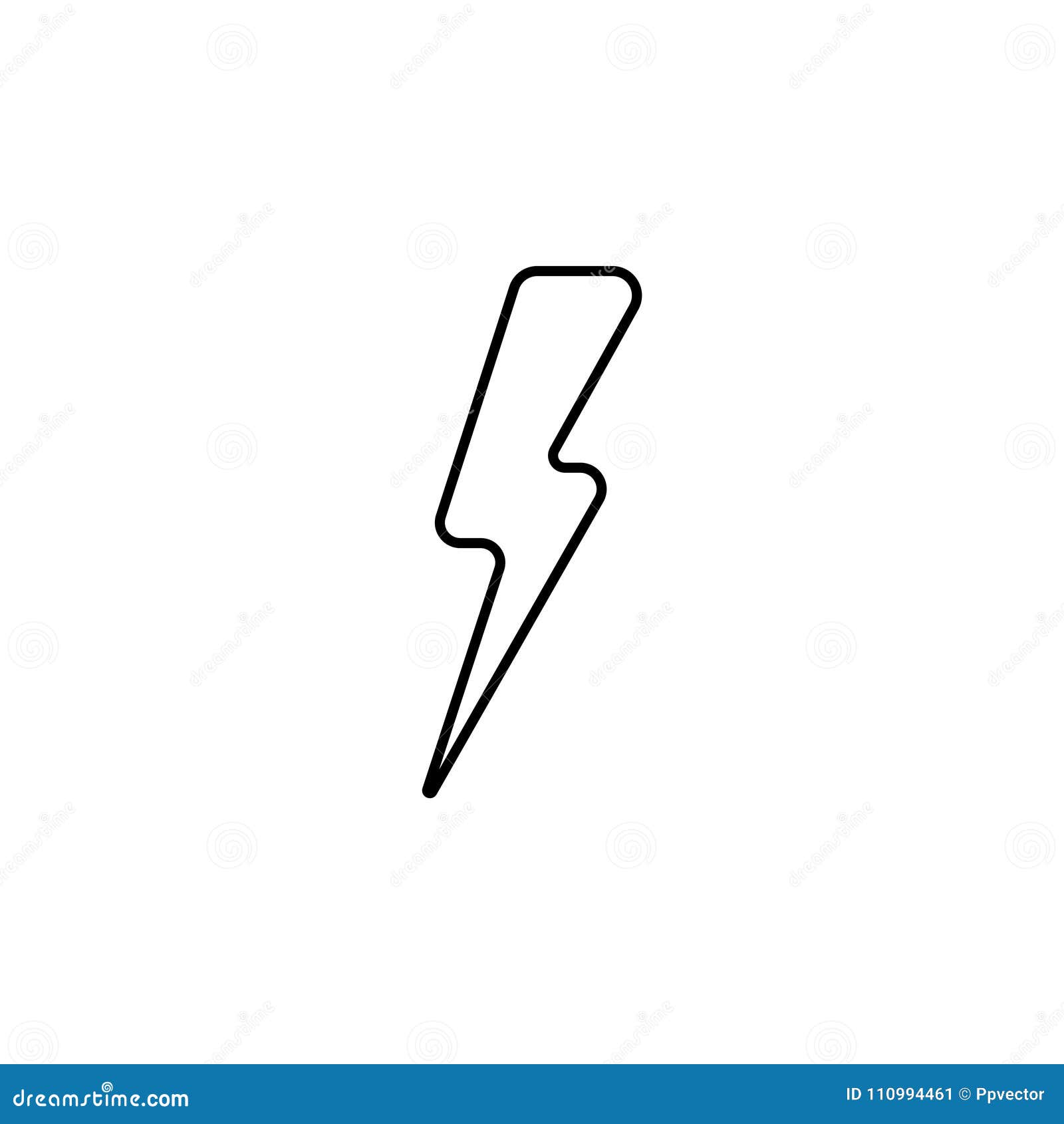 Lightning Line Icons Charge Thunder Vector Illustration Lightning Bolt ...