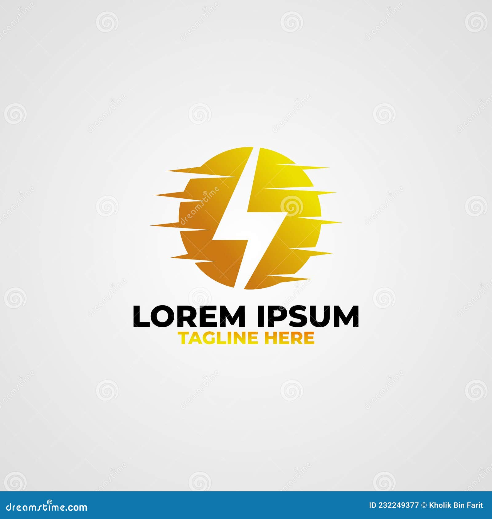 Lightning Logo Design Vector Isolated Stock Vector - Illustration of ...