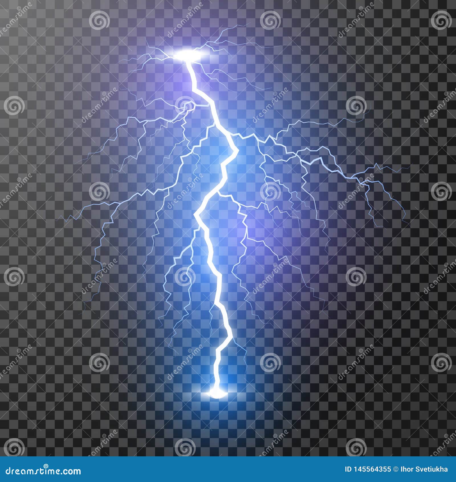 A Set Of Lightning Magic And Bright Light Effects. Vector Illustration ...