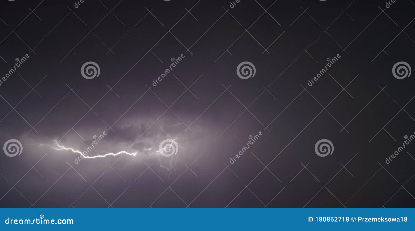 Lightning with Many Branches at Night Stock Photo - Image of rain ...