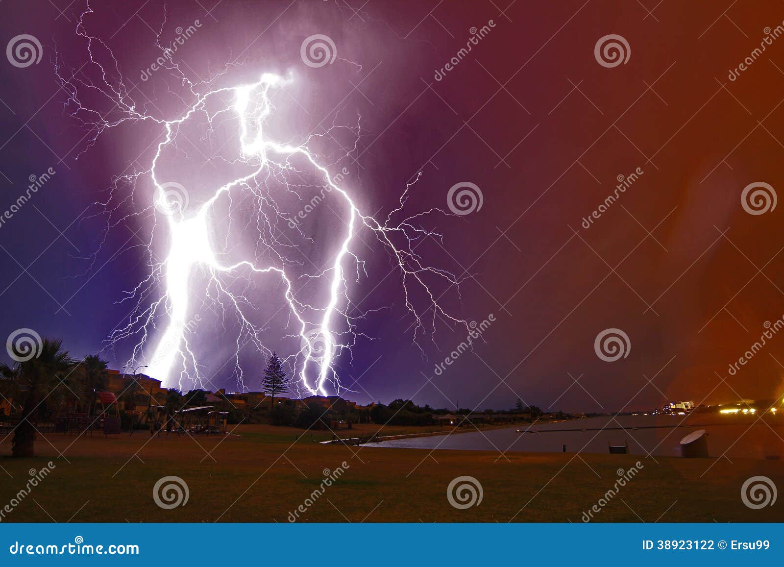 Lightning mid summer stock photo. Image of australia - 38923122