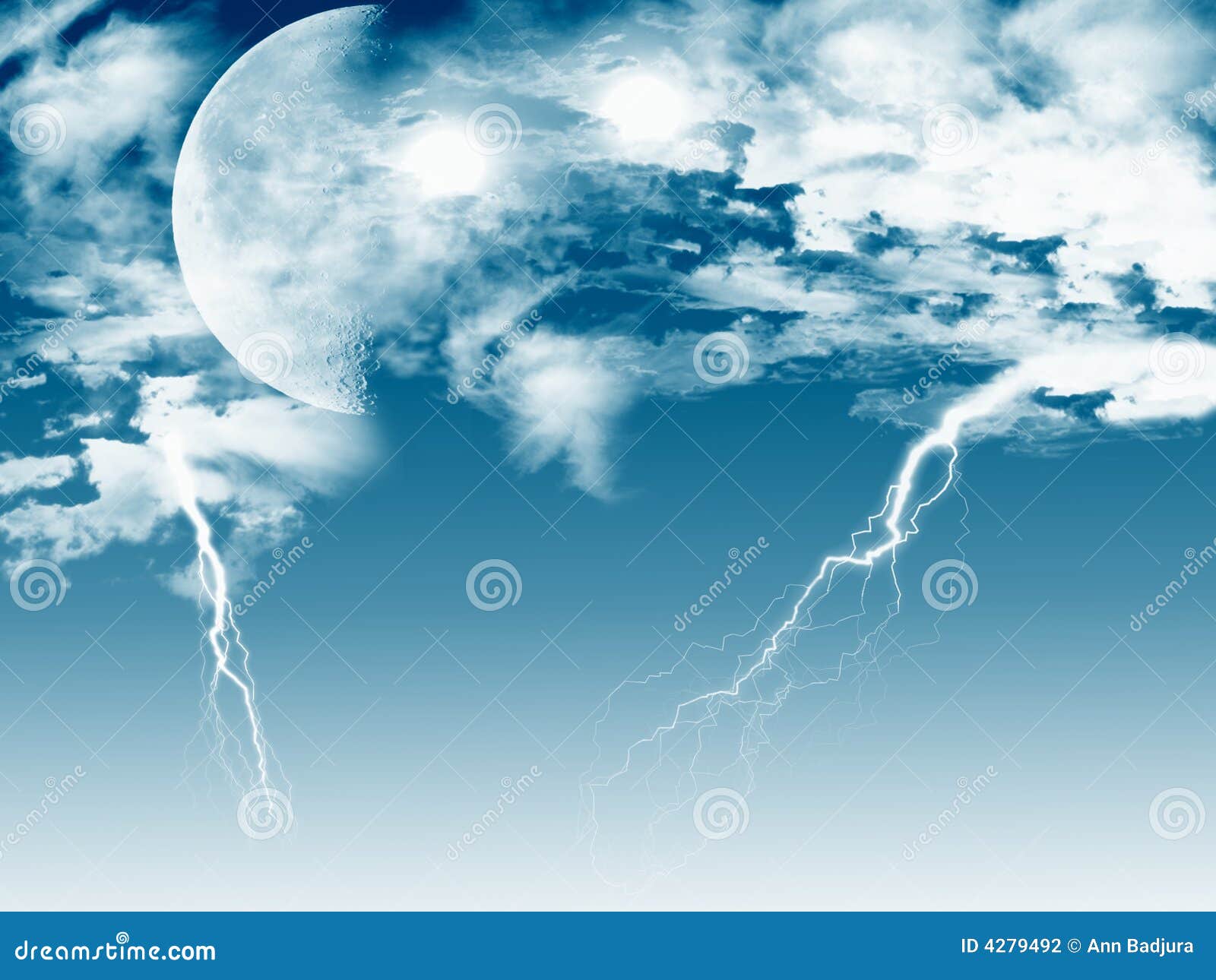 Lightning Moon stock illustration. Illustration of unusual - 4279492