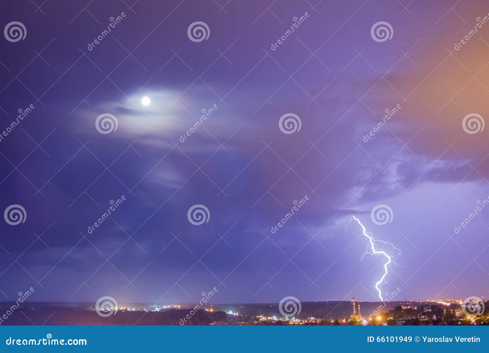 Lightning and moon couple stock image. Image of chain - 66101949