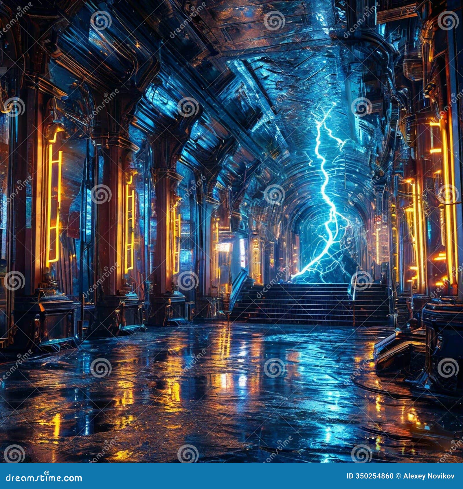 Lightning in the Mystical Hall Stock Photo - Image of landmark ...