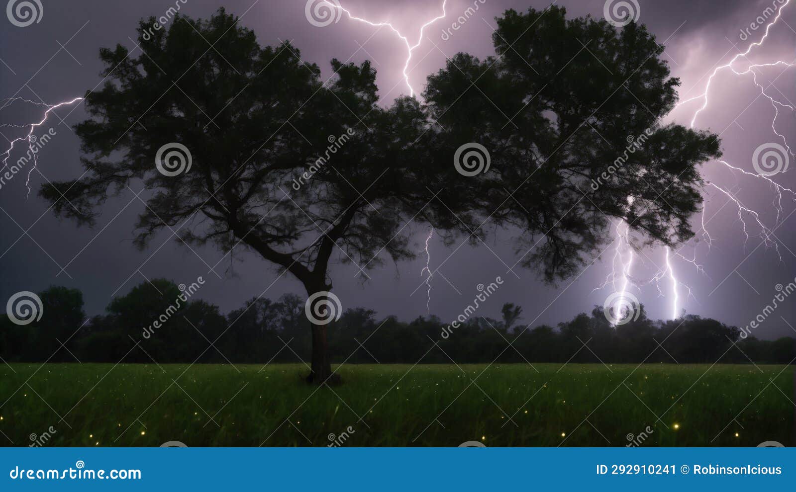 Lightning in Nature. Highly Detailed and Realistic Illustration Stock ...