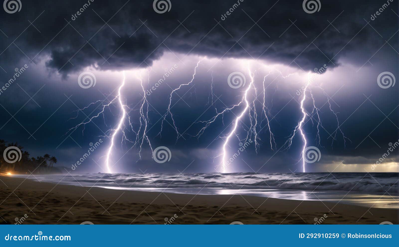 Lightning in Nature. Highly Detailed and Realistic Illustration Stock ...
