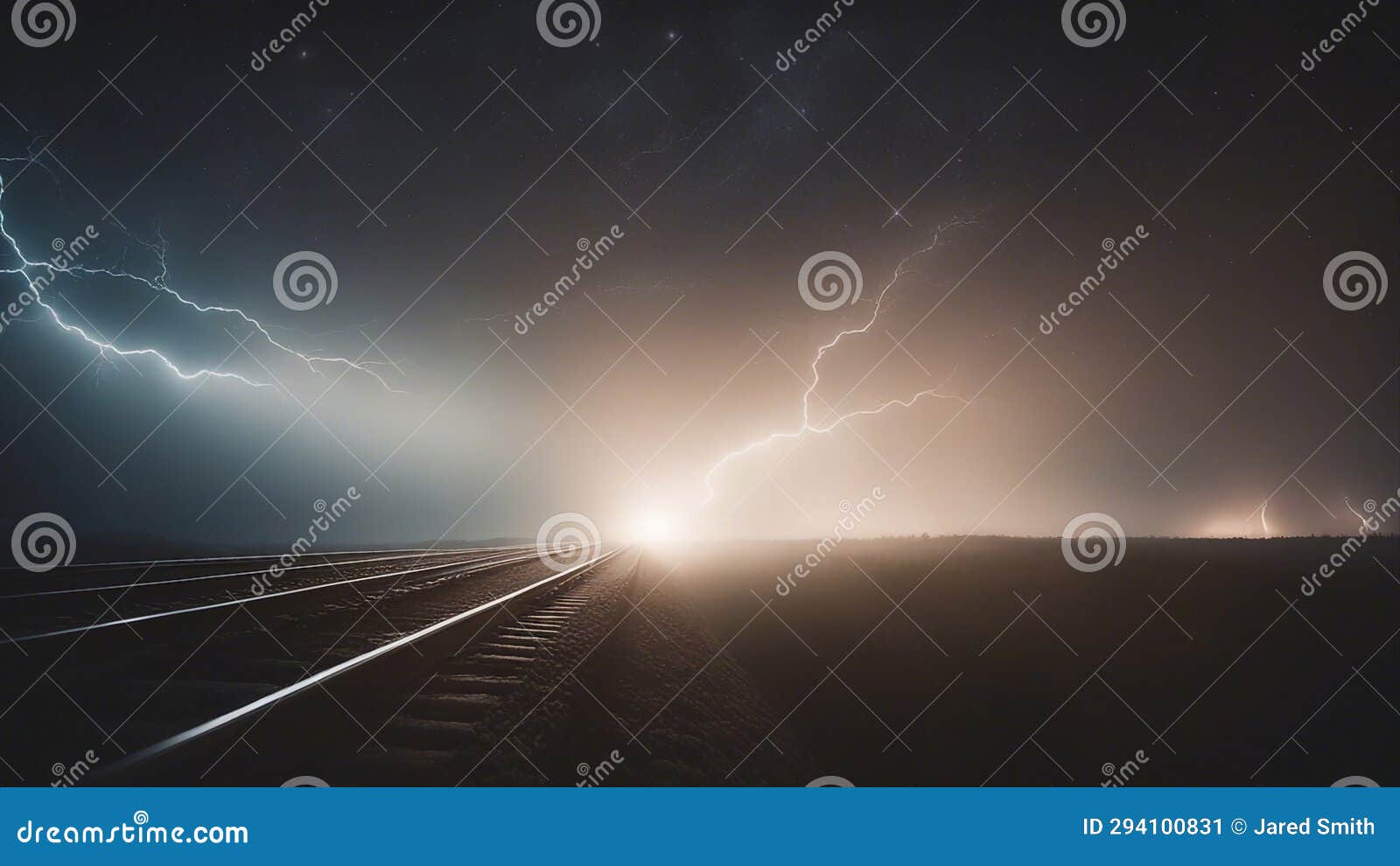 Lightning in the Night Interstellar Lighting Dust Striking Train Tracks ...