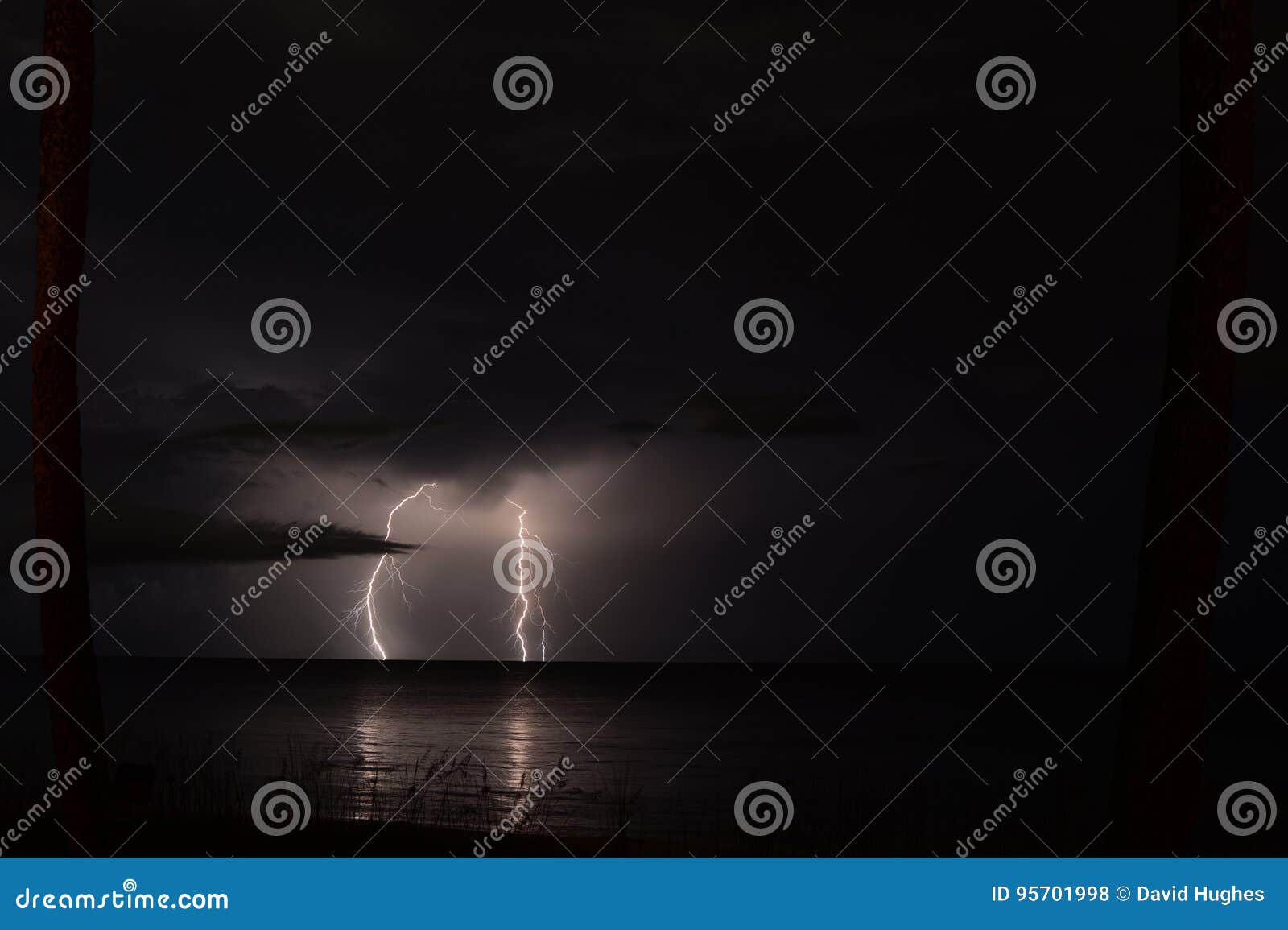 Lightning at night stock photo. Image of lightning, night - 95701998
