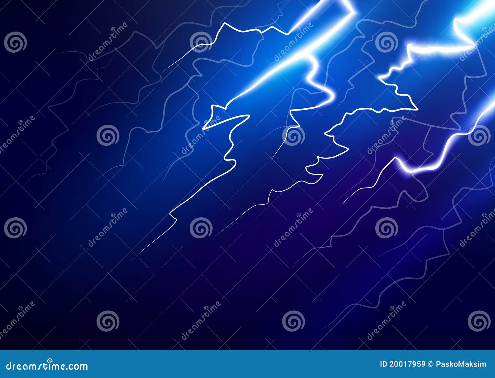 Lightning in the night sky stock vector. Illustration of energy - 20017959