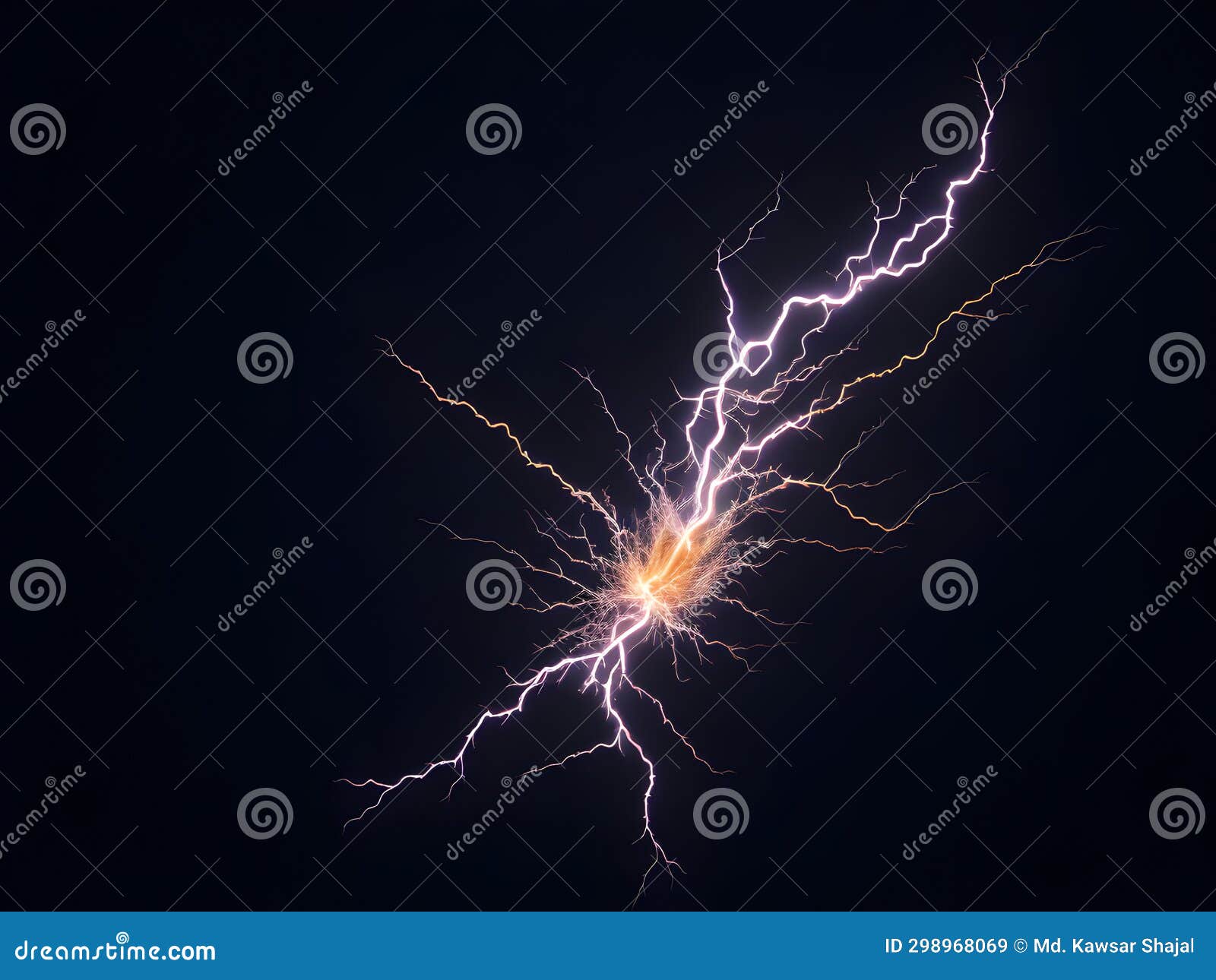 Lightning in the Night Sky. Thunder, Lightning Strike Stock Image ...