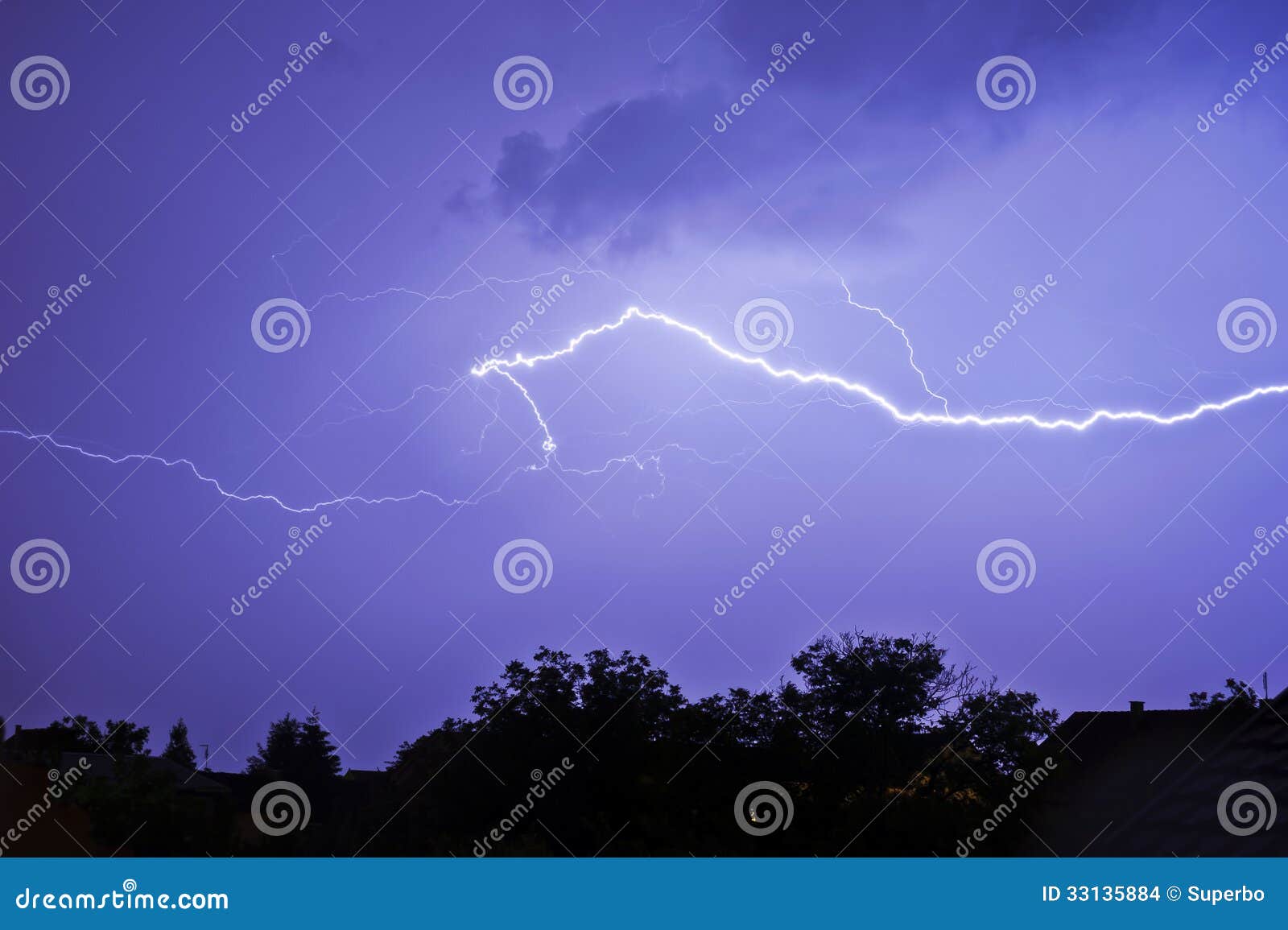 Lightning in the night stock photo. Image of nighttime - 33135884
