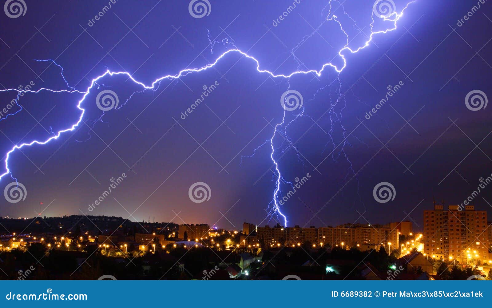 Lightning, night storm stock photo. Image of atmosphere - 6689382
