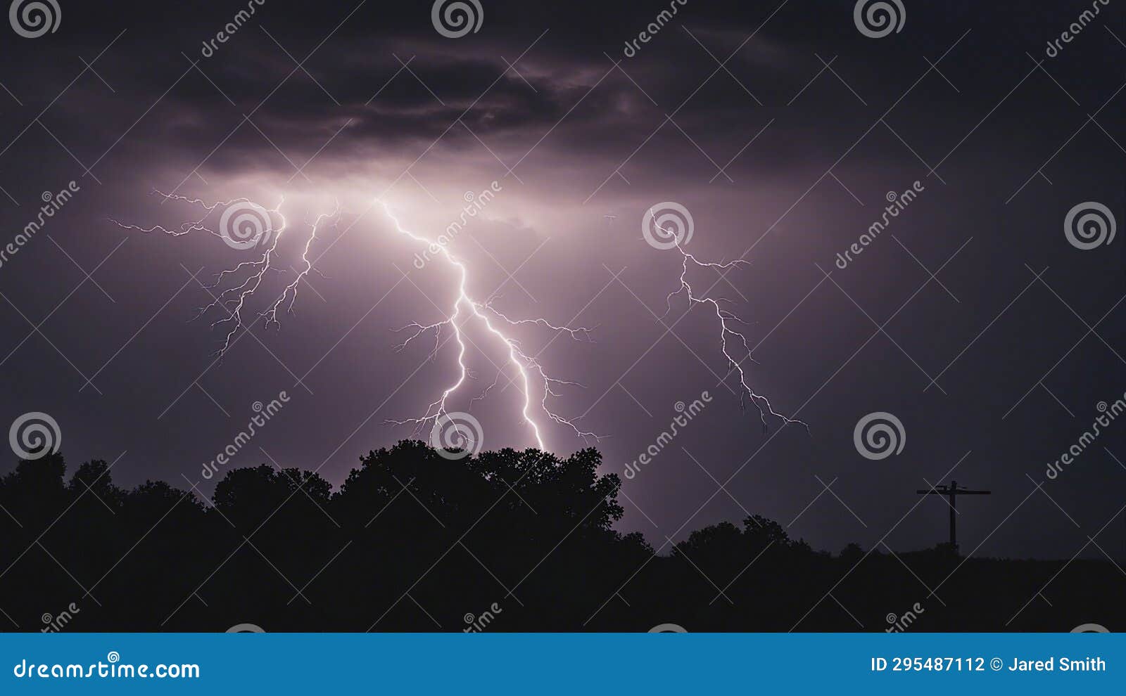 Lightning in the Night _A Stunning Image of a Big Lightning Bolt in the ...