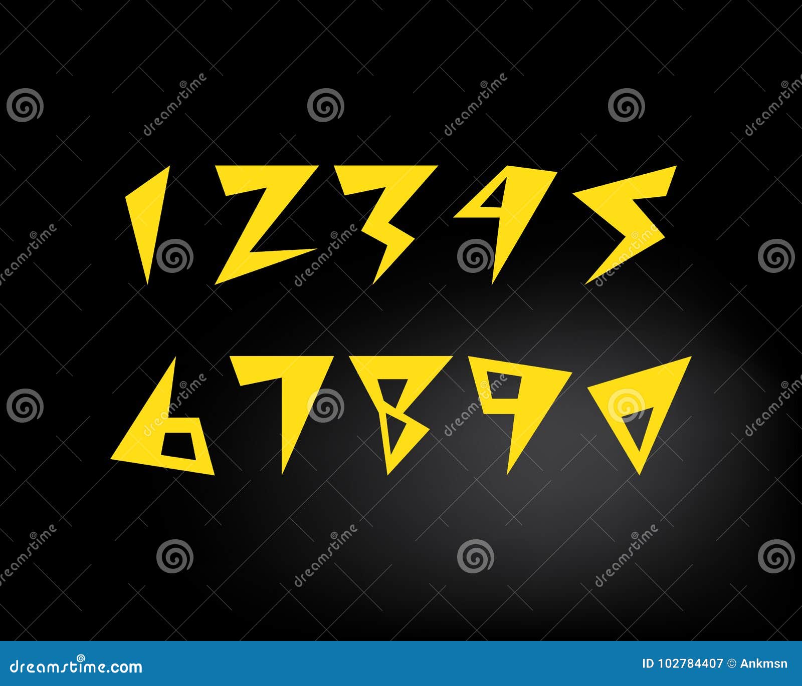 Lightning Numbers Modern Creative Text Flat Design Stock Vector ...