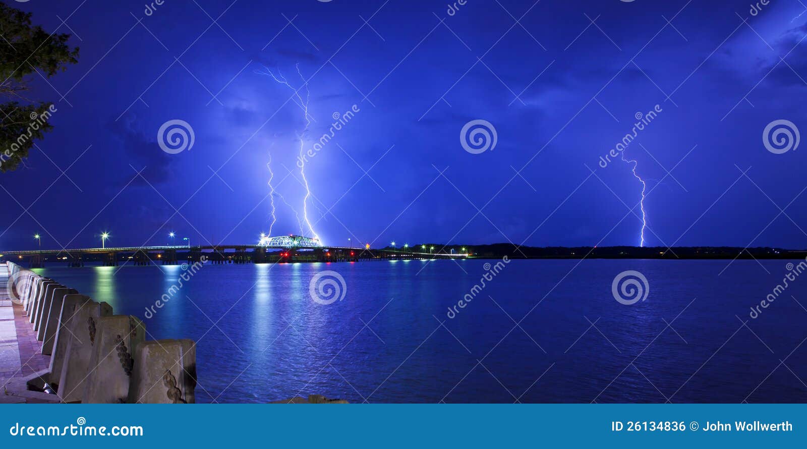 Lightning over bridge stock photo. Image of black, electricity - 26134836