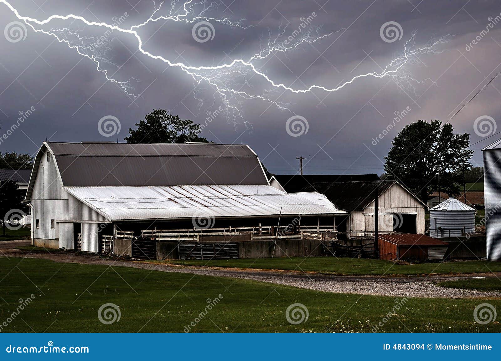 Lightning over Farm stock photo. Image of flash, rumble - 4843094