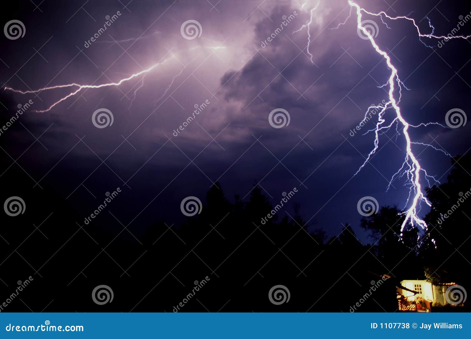 Lightning over house stock photo. Image of house, scary - 1107738