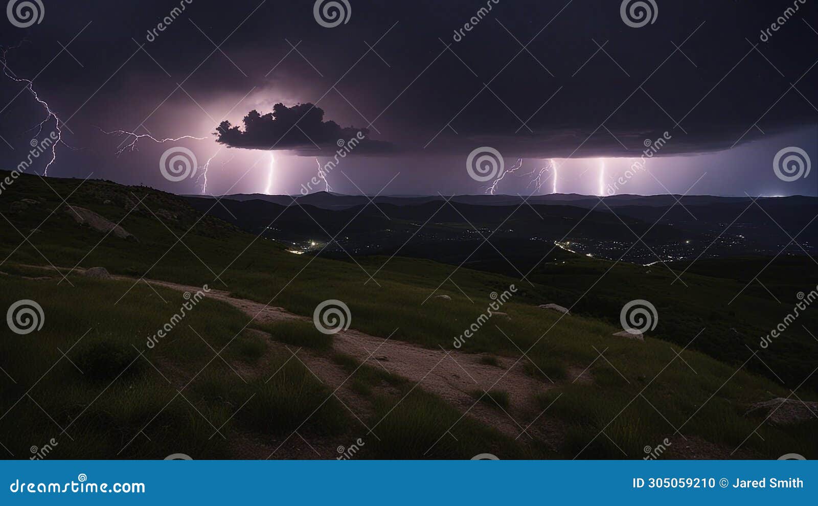 Lightning In The Mountains With Dark Stormy Clouds Royalty-Free Stock Photo | CartoonDealer.com ...