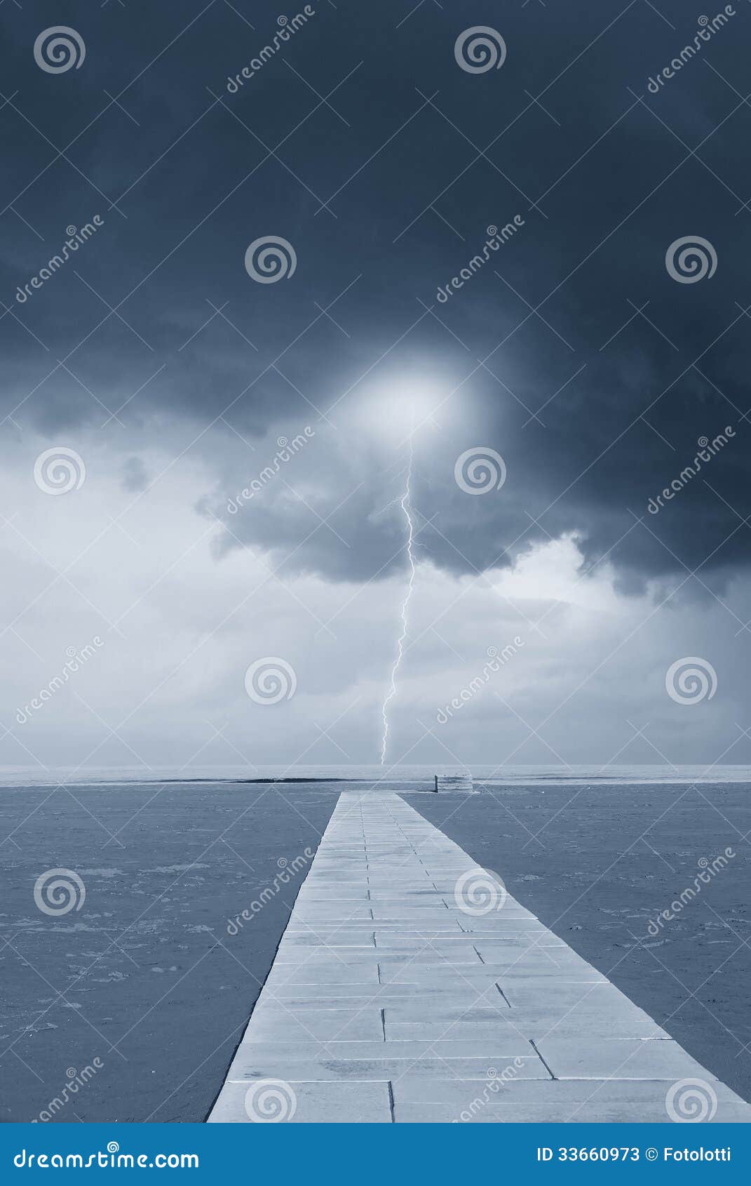 Lightning over the sea stock image. Image of storm, natural - 33660973