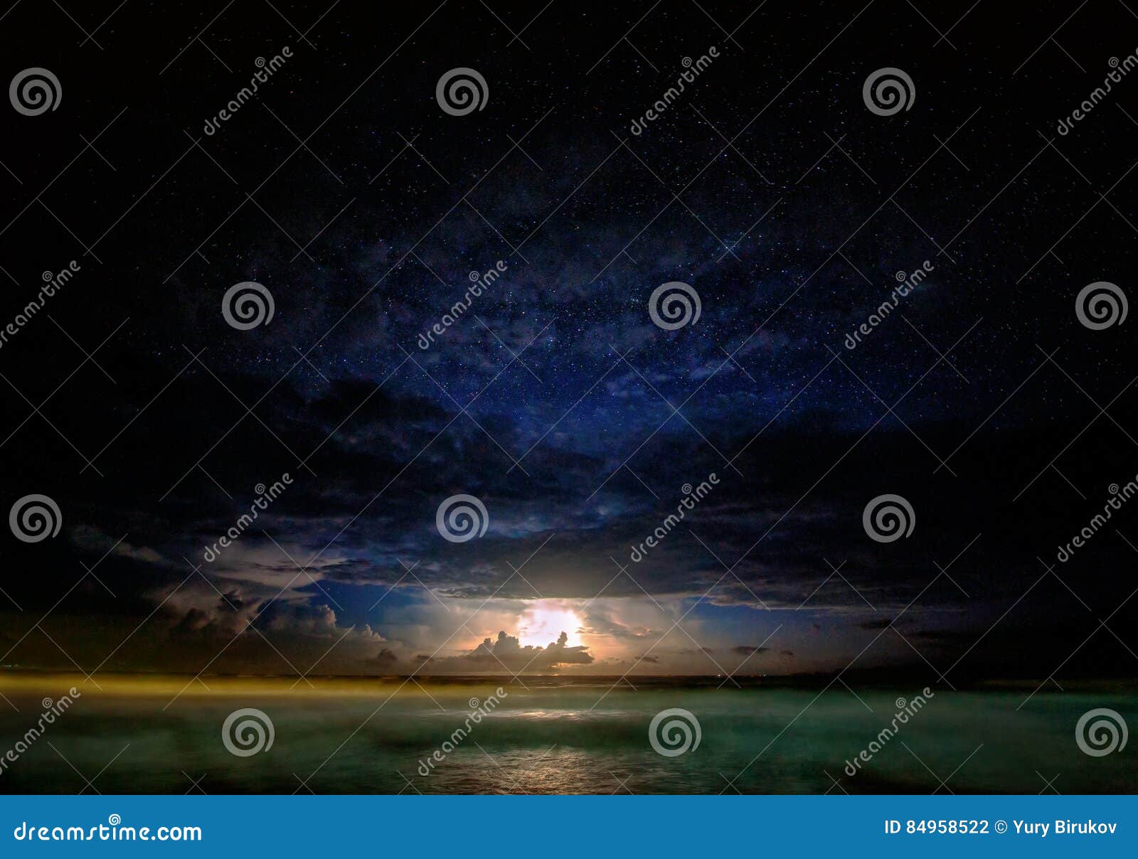 Lightning Over the Sea Off Palawan Island Stock Photo - Image of ...
