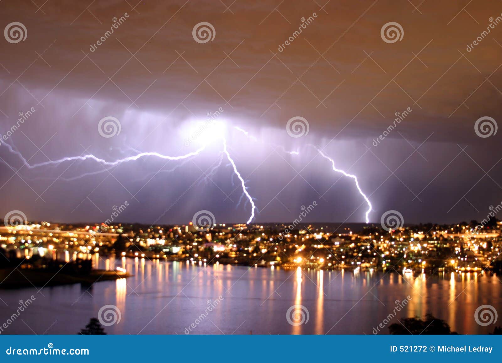 Lightning over seattle stock photo. Image of ball, unexplained - 521272