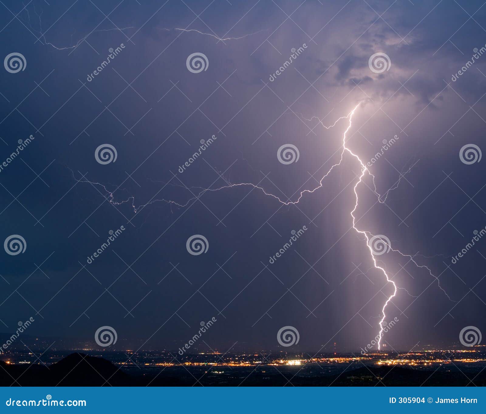 Lightning over Tucson stock photo. Image of thunderbolt - 305904