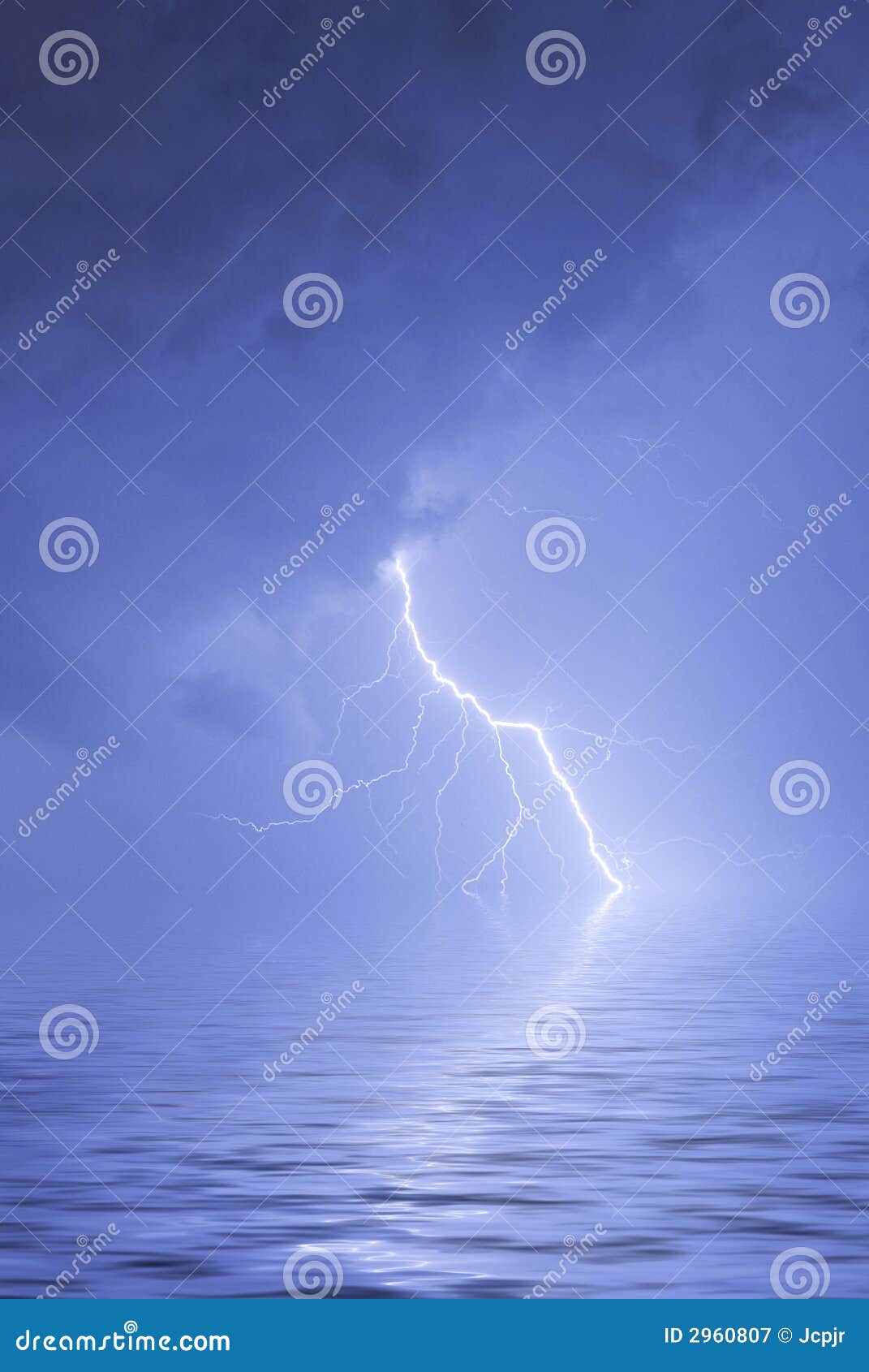 Lightning over water stock image. Image of crack, noise - 2960807
