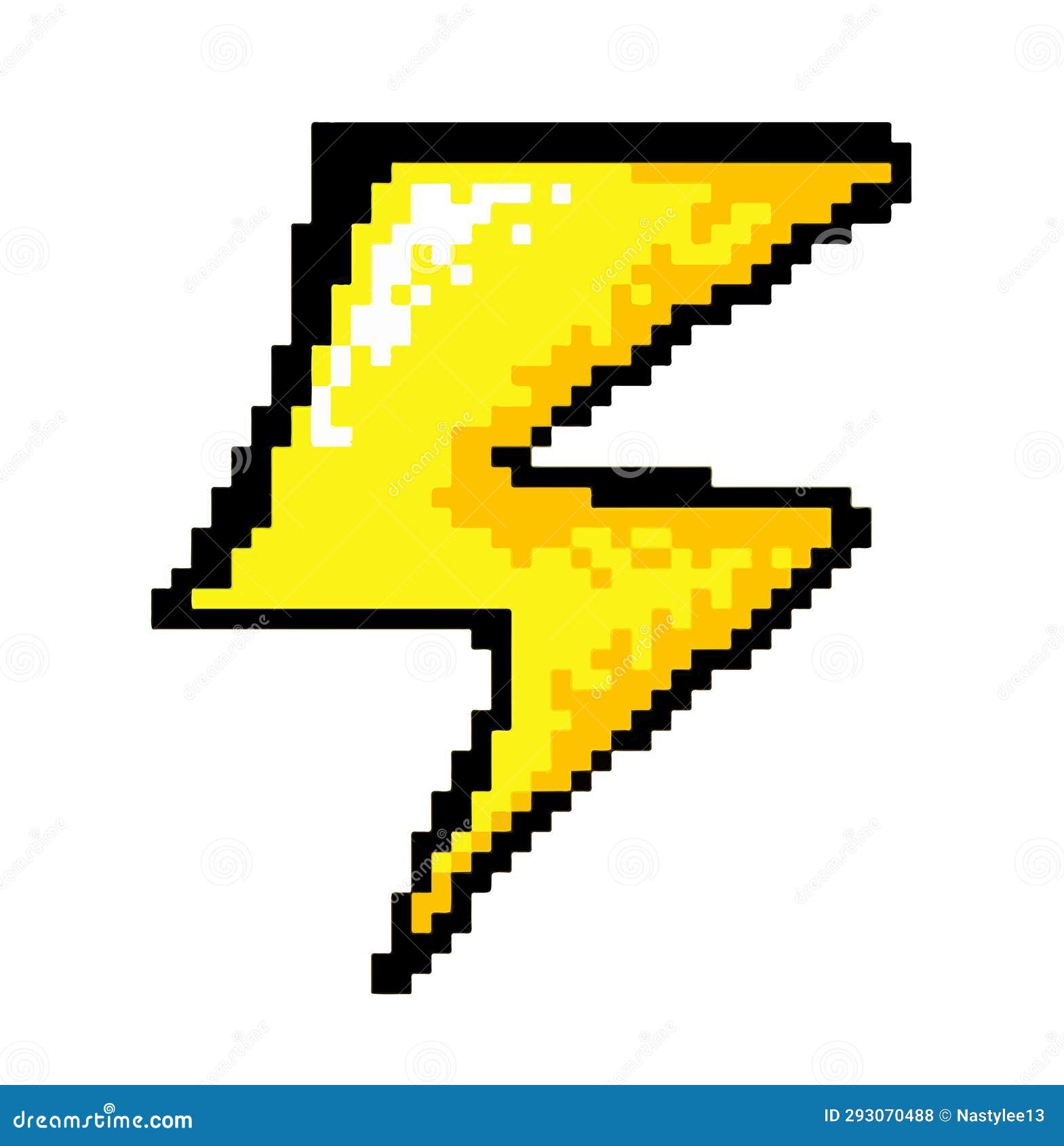 Lightning Pixel Art Gaming Item. Game Pixel Lightning Icon, Lightning ... Lightning Pixel Art Gaming Item. Game Pixel Lightning Icon, Lightning ...