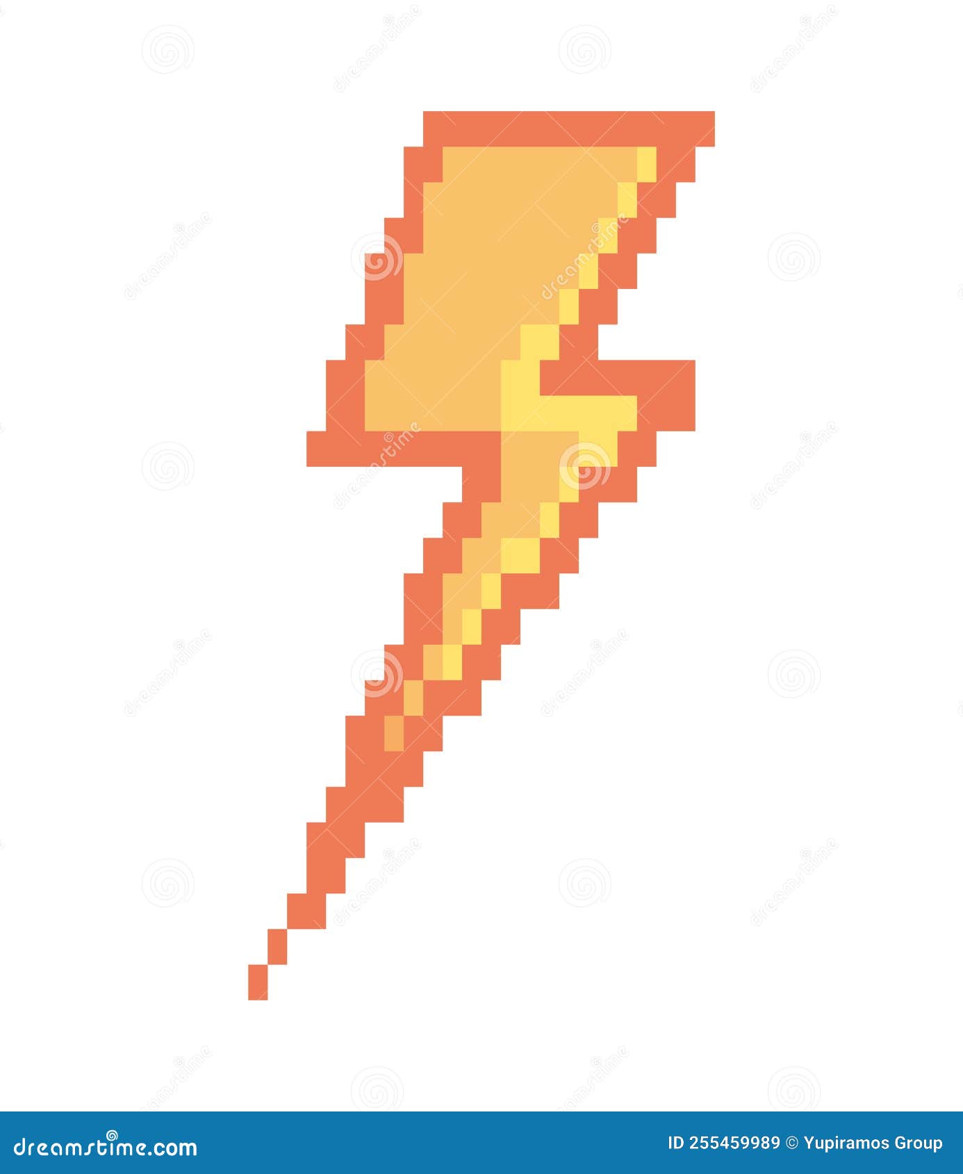 Lightning pixel art stock illustration. Illustration of icon - 255459989