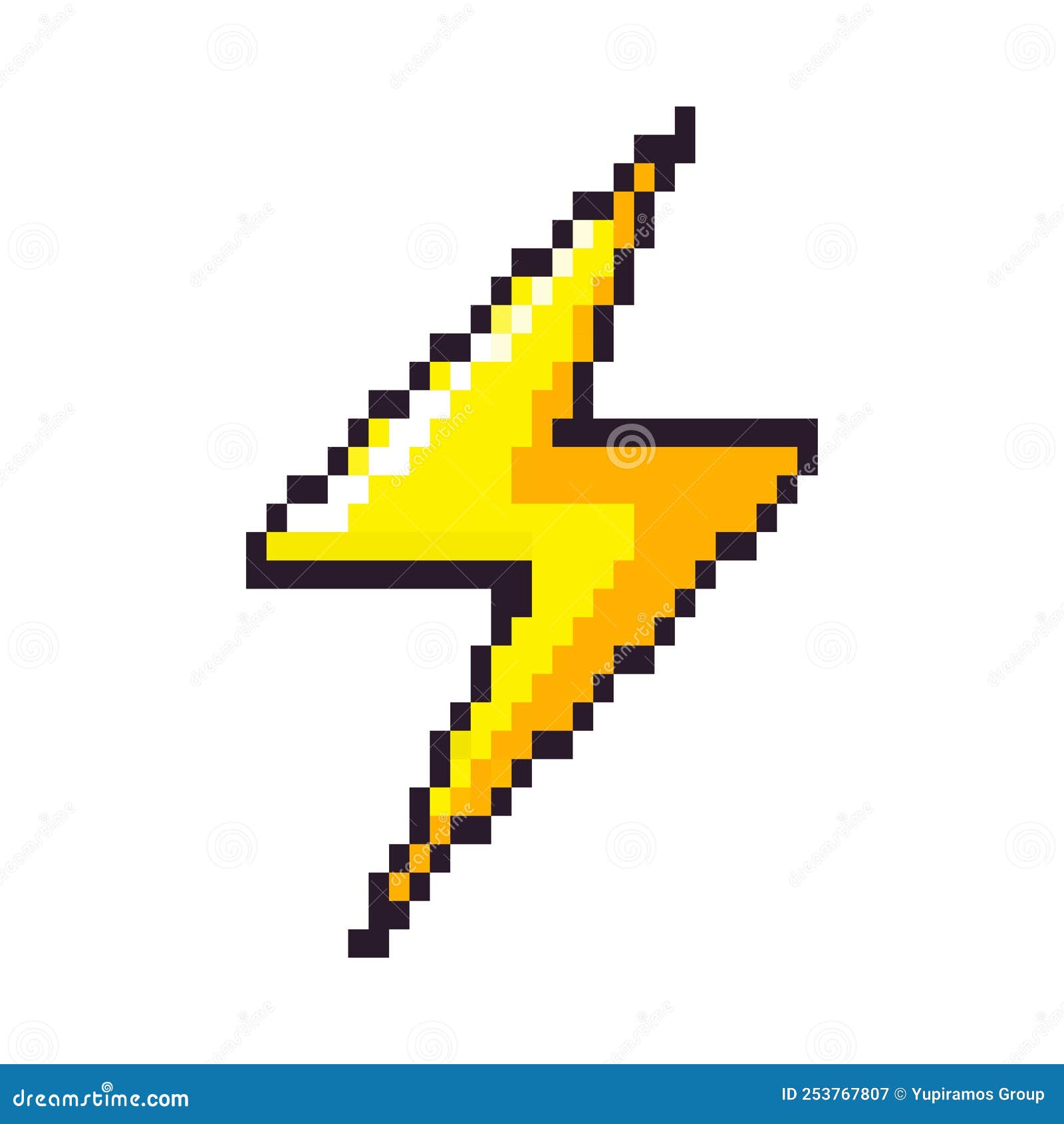 Lightning Pixel Art Cartoon Vector | CartoonDealer.com #253767807