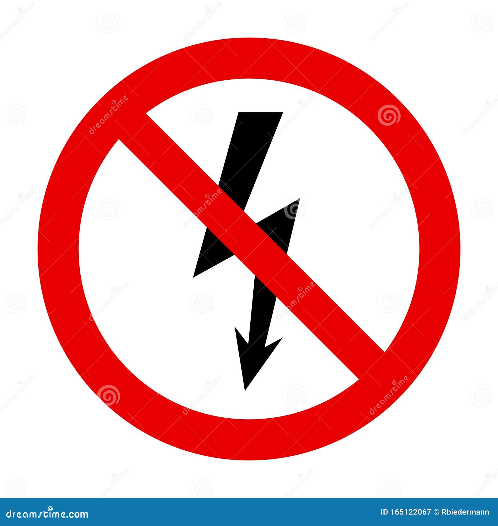 Lightning and Prohibition Sign Stock Vector - Illustration of ...