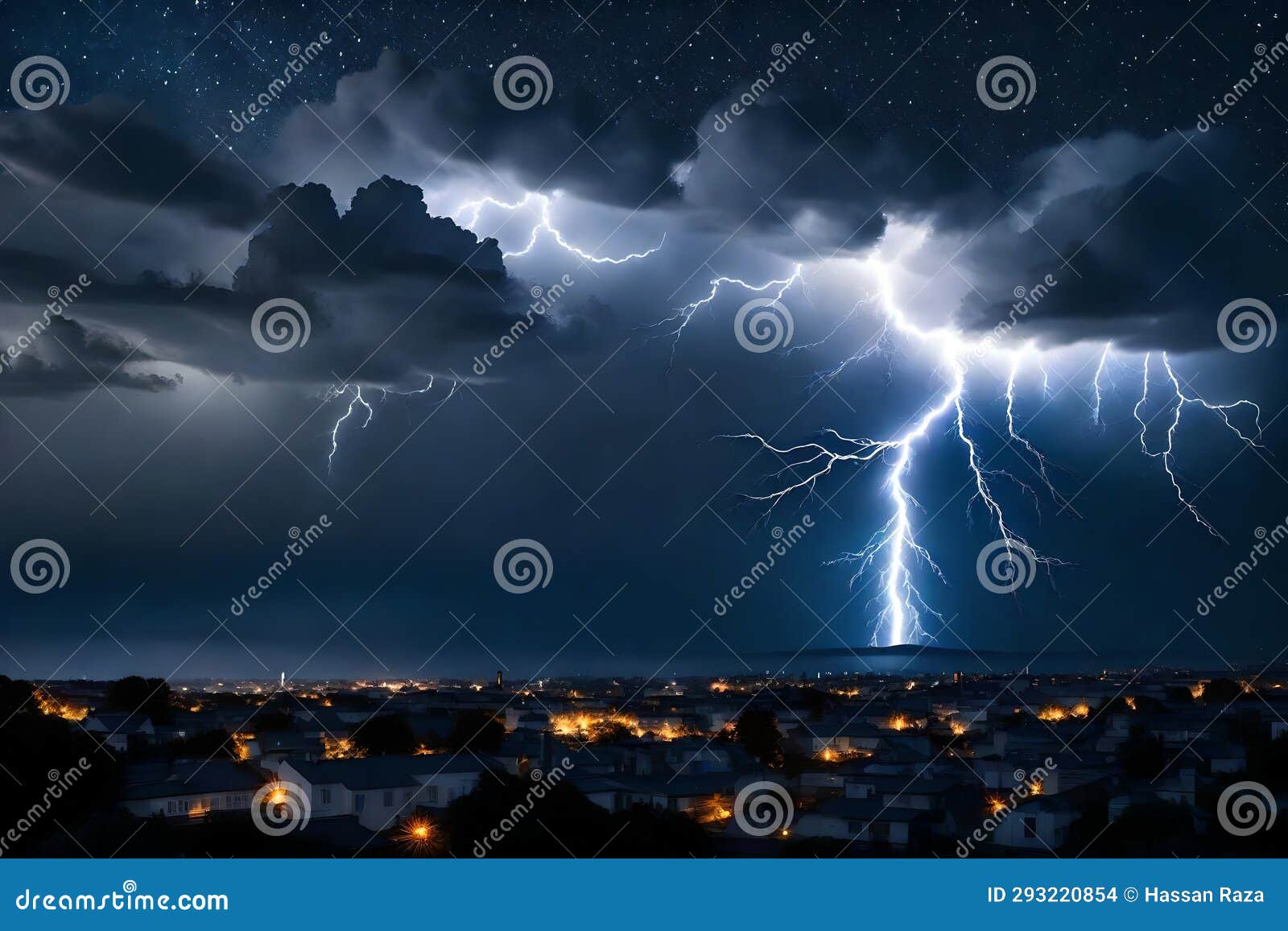 Lightning Rays Carry an Electrical Charge. Thunder in the Starless ...