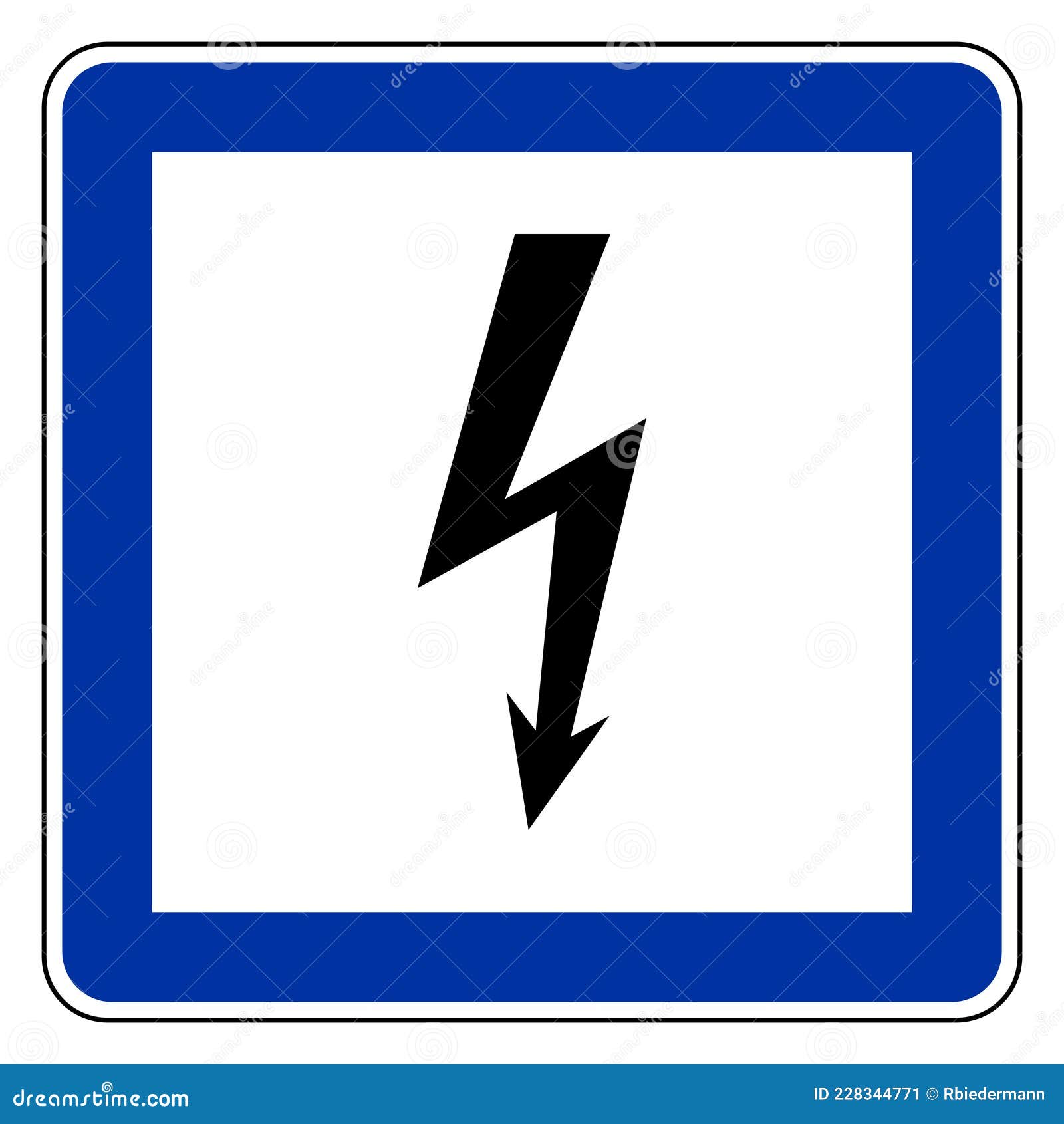 Lightning and road sign stock vector. Illustration of flash - 228344771
