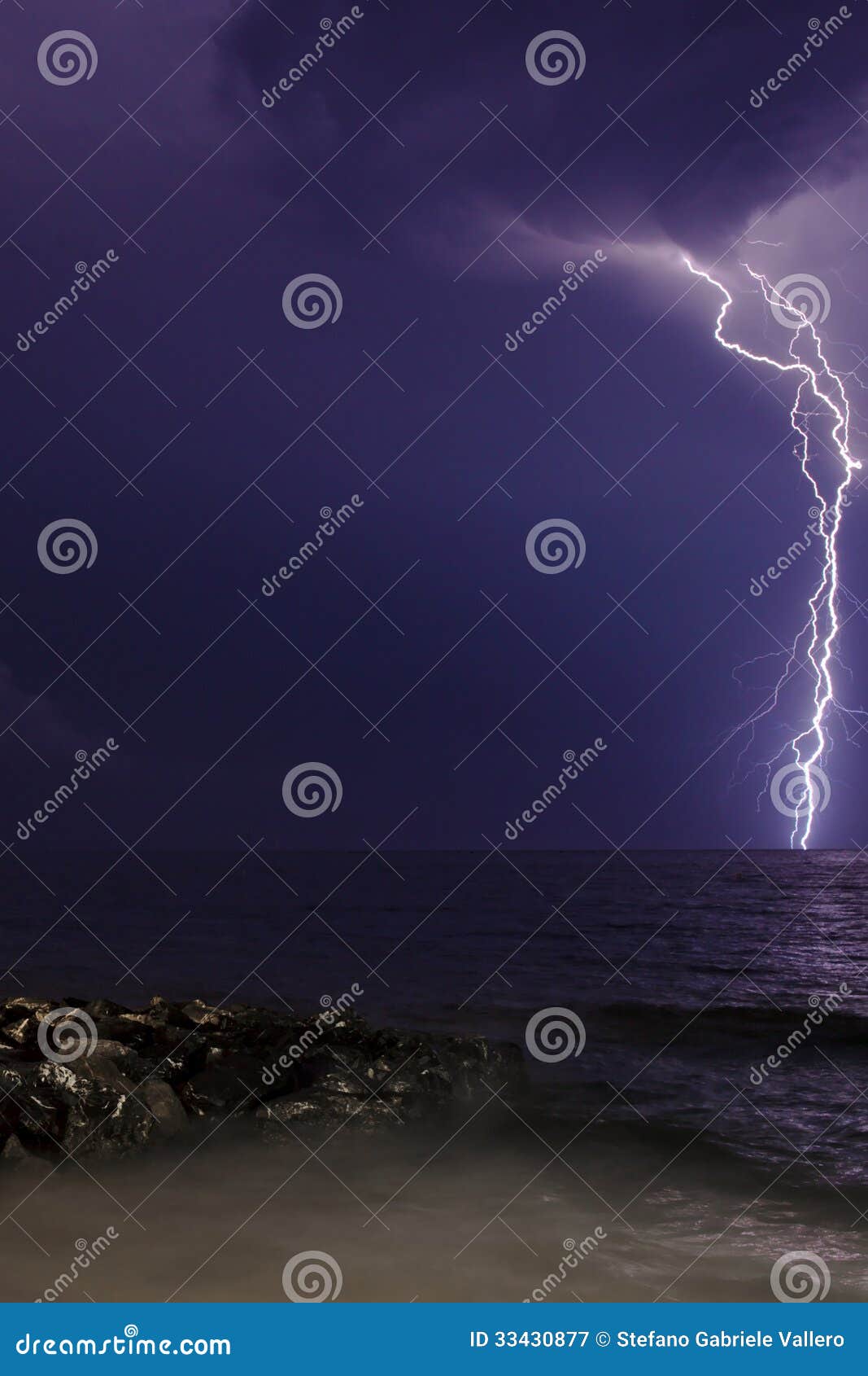 Lightning and rocks stock image. Image of tornado, beach - 33430877