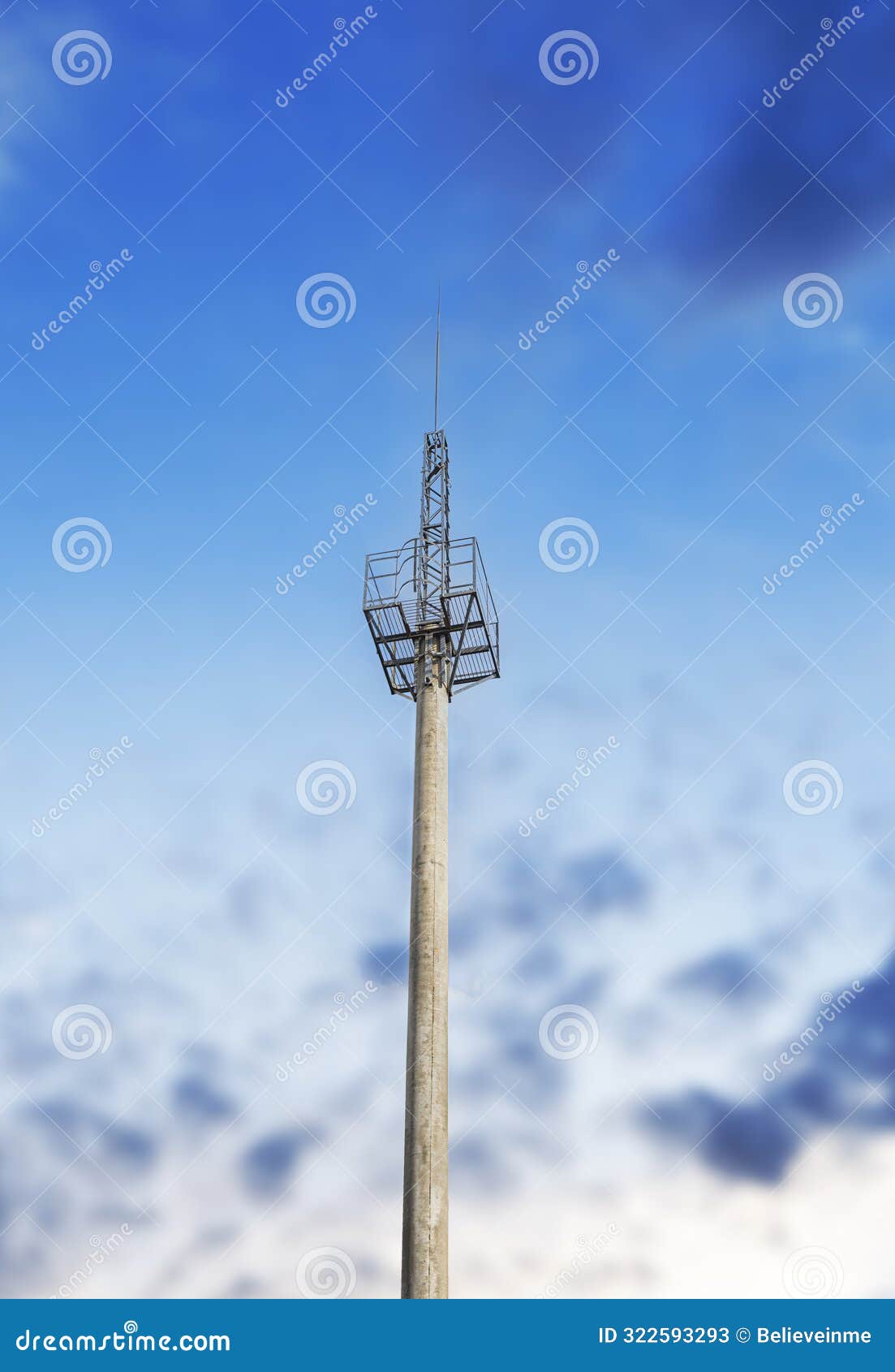 Lightning Rod Antenna Repeater Tower On Blue Sky Stock Photo ...