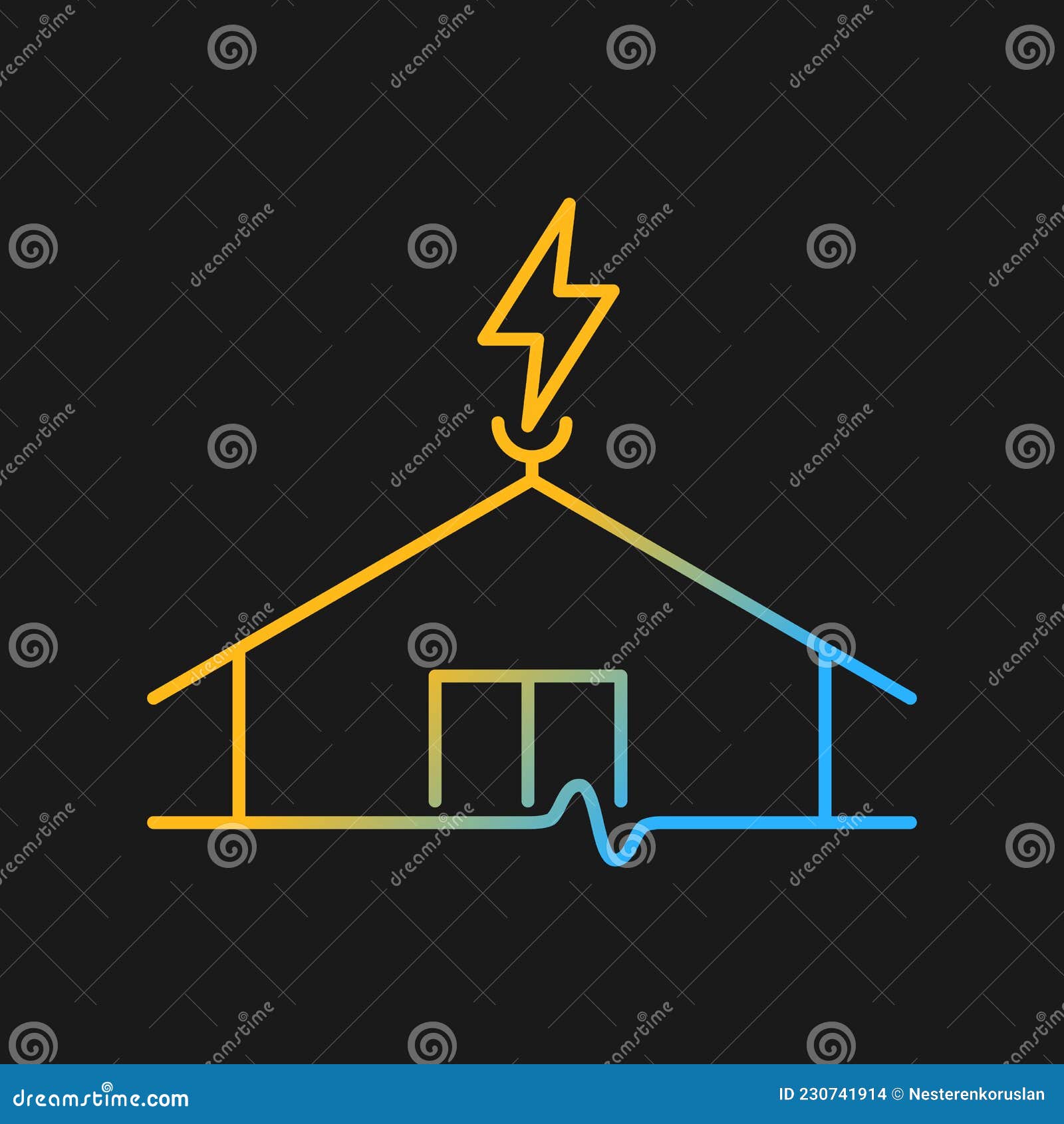 Lightning Rod Gradient Vector Icon for Dark Theme Stock Vector ...
