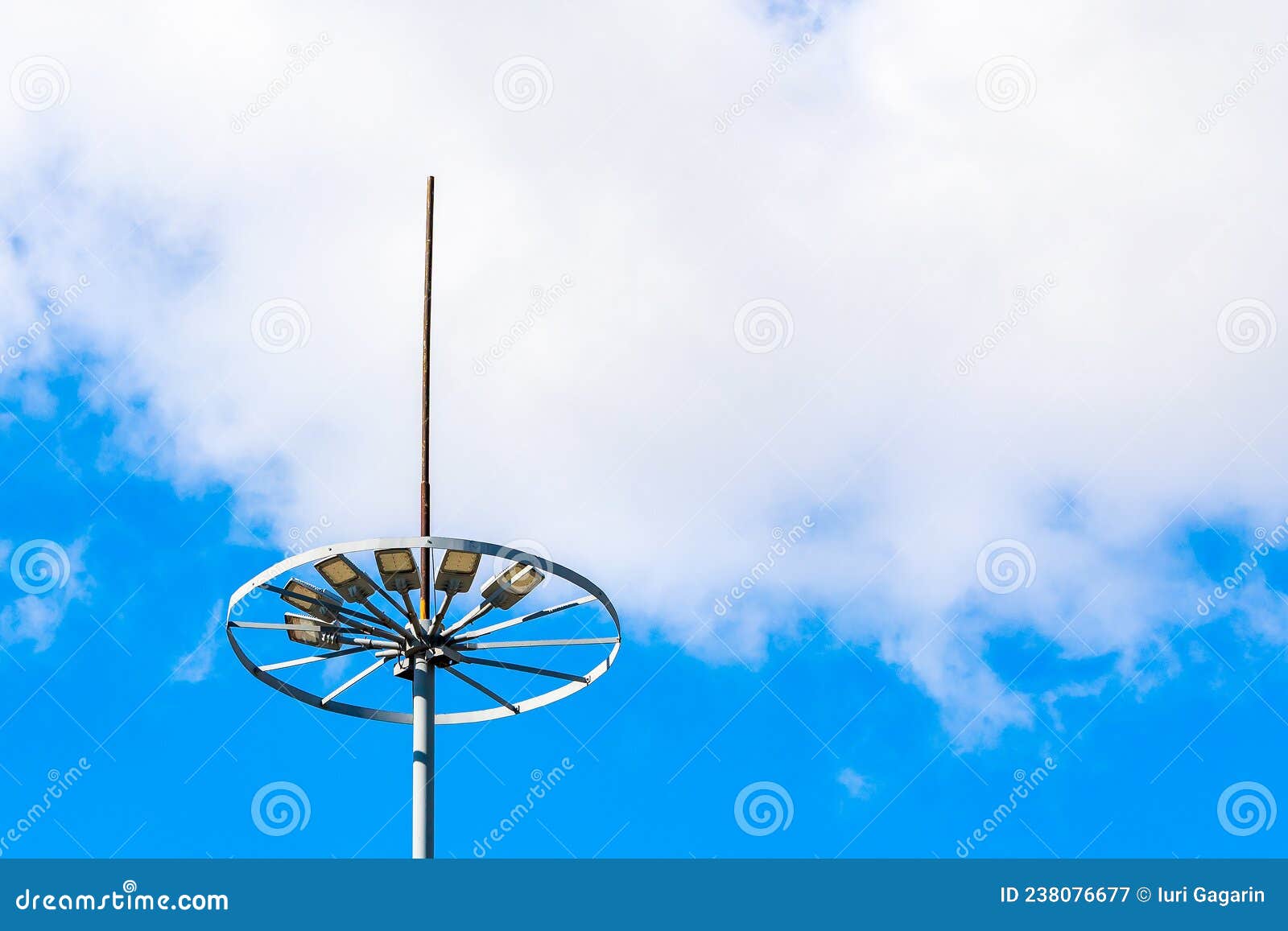 Lightning Rod on the Lighting Pole. Protecting from Lightning Strikes ...