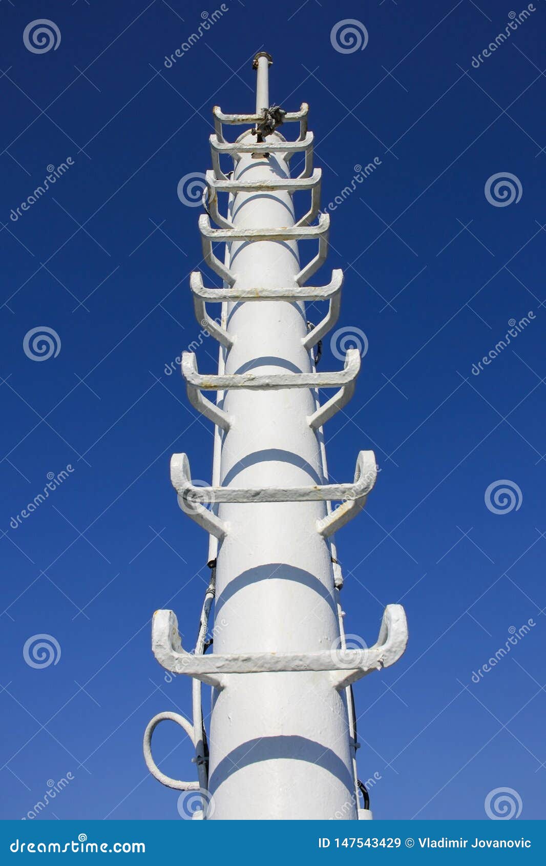 Lightning Rod on Ship Against Blue Sky Stock Image - Image of naval ...