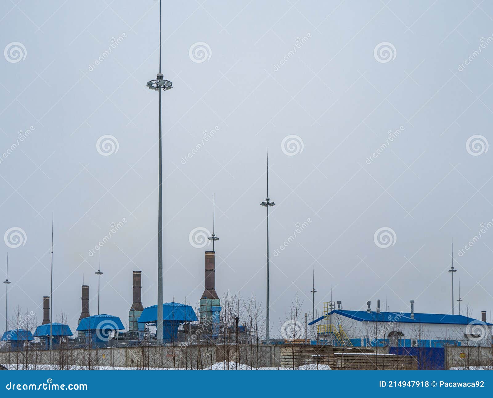 Lightning Rods Masts at the Facility of the Gas and Oil Industry Stock ...