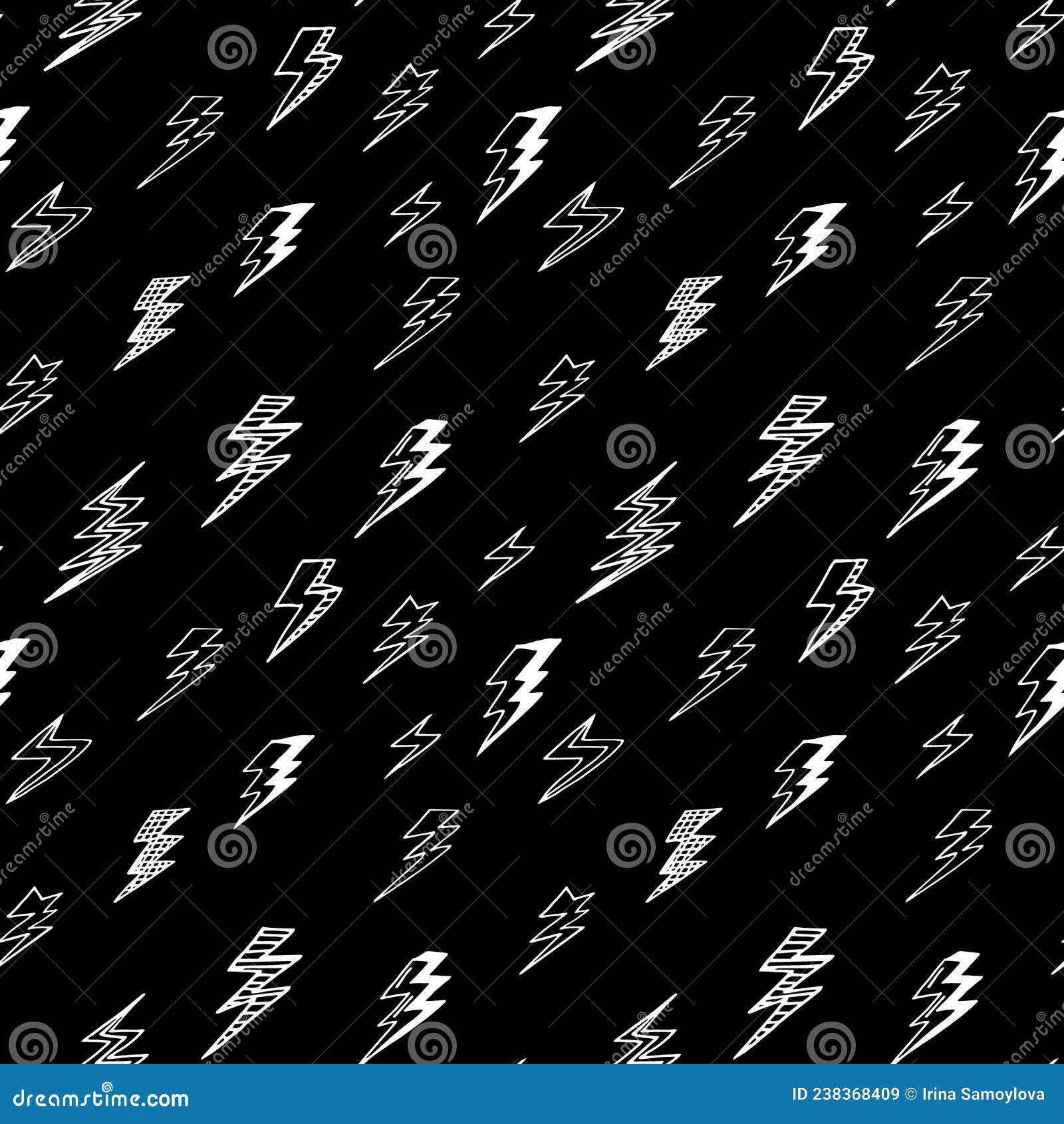 Lightning Seamless Pattern Hand Drawn Doodle, . Wallpaper, Textile ...
