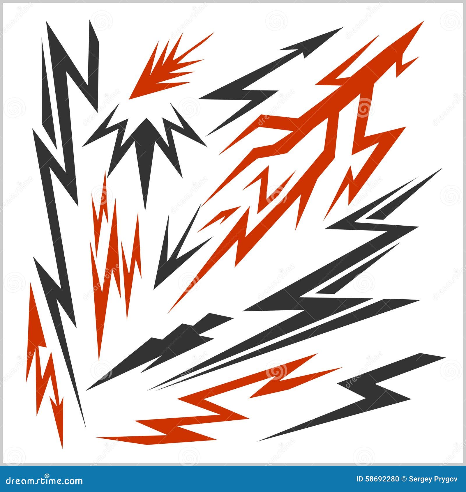 Lightning Set Isolated On White. Vector Stock Stock Vector - Image ...