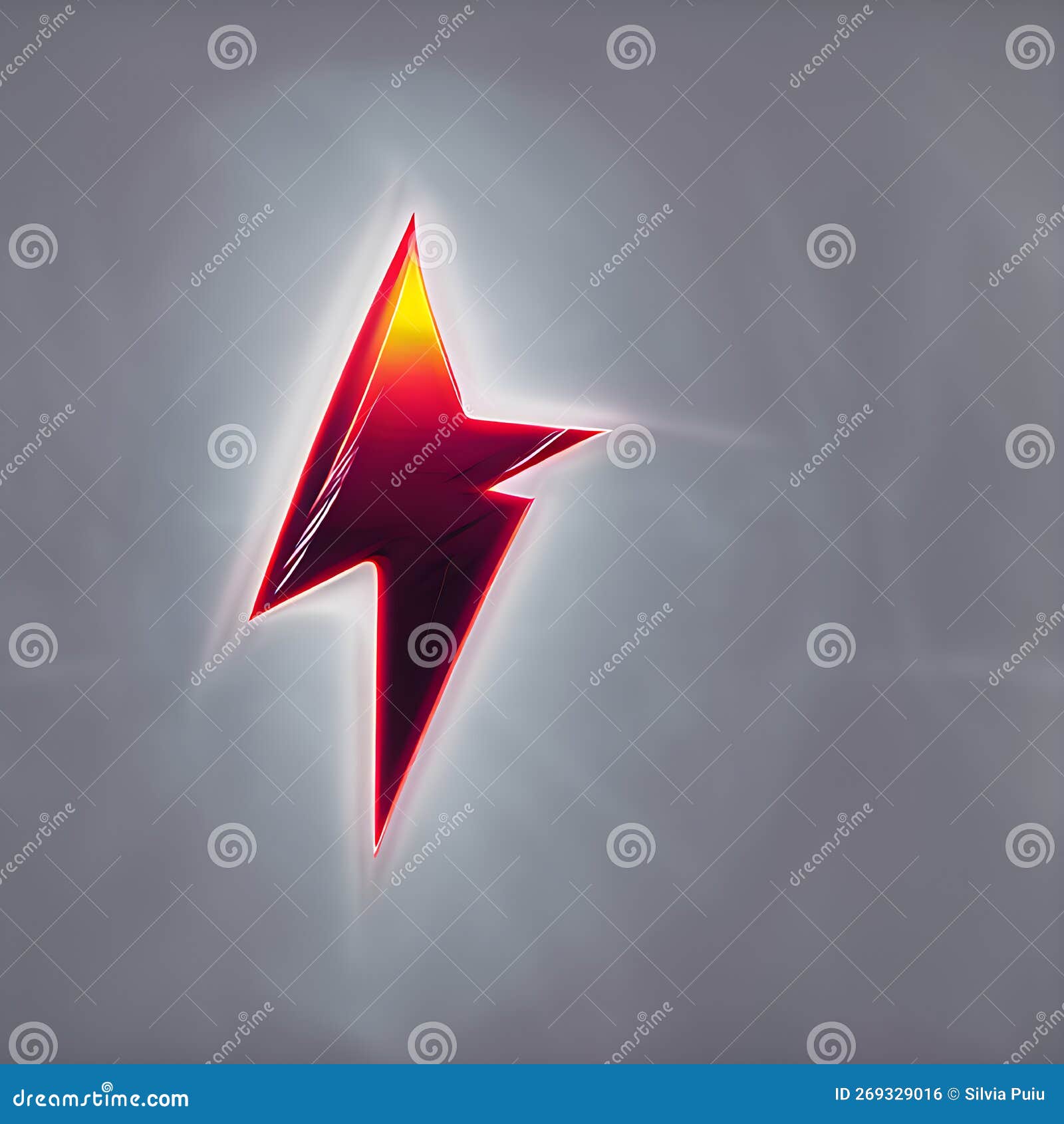 Lightning Shape Logo Style on Grey Background, Isolated. Generative AI ...